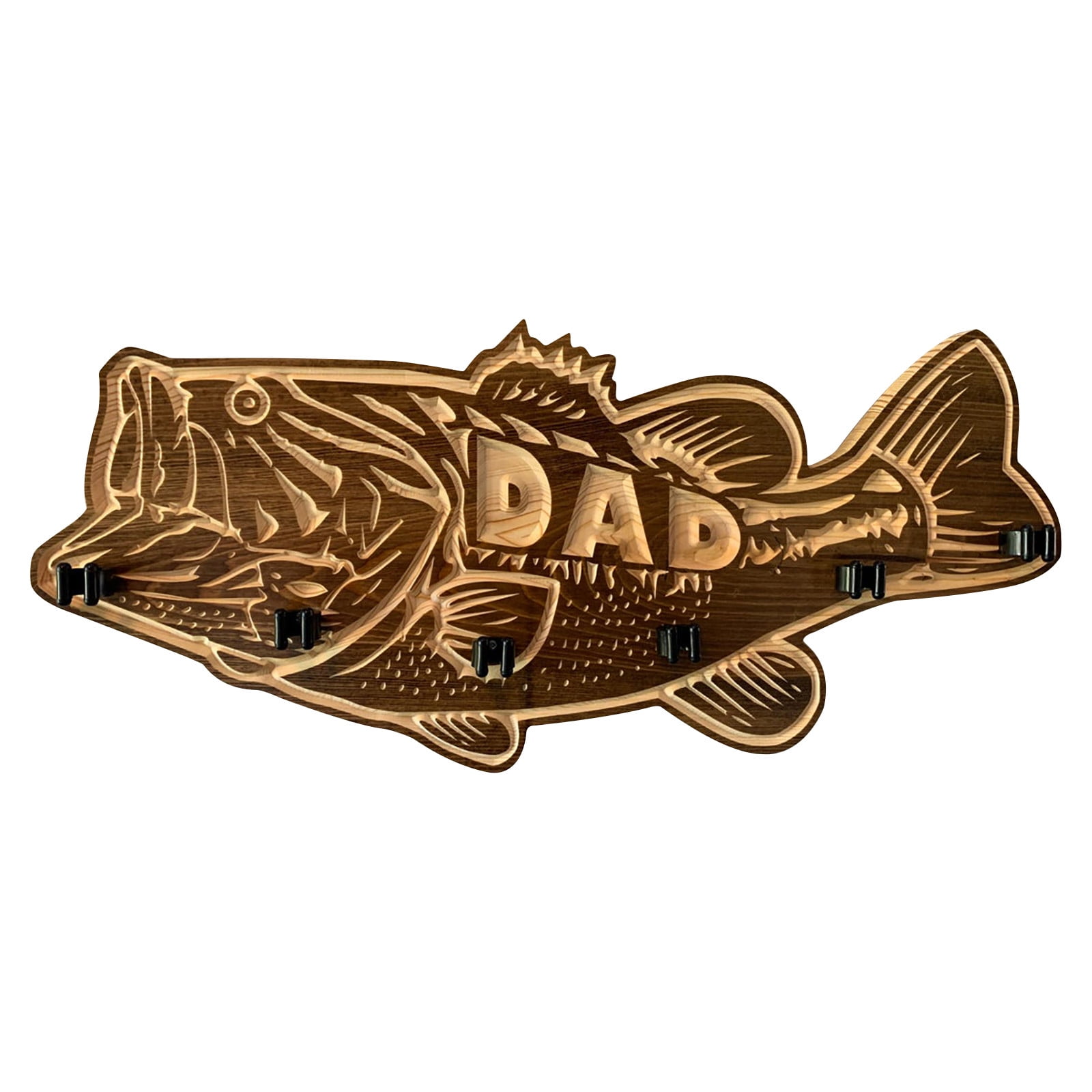 15 inch Fishing Rod Holder, Big Fish Shape Large Mouth Bass Redfish ...