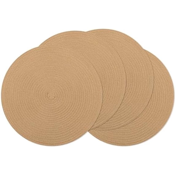 15 inch Round Braided Placemats Set of 4 Cotton Polyester Place Mats ...