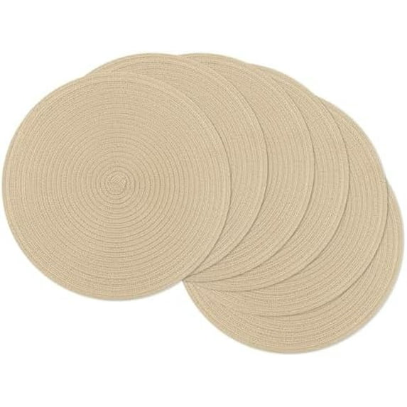 15 inch Round Braided Placemats Set of 6 Non Slip Heat Resistant Round ...