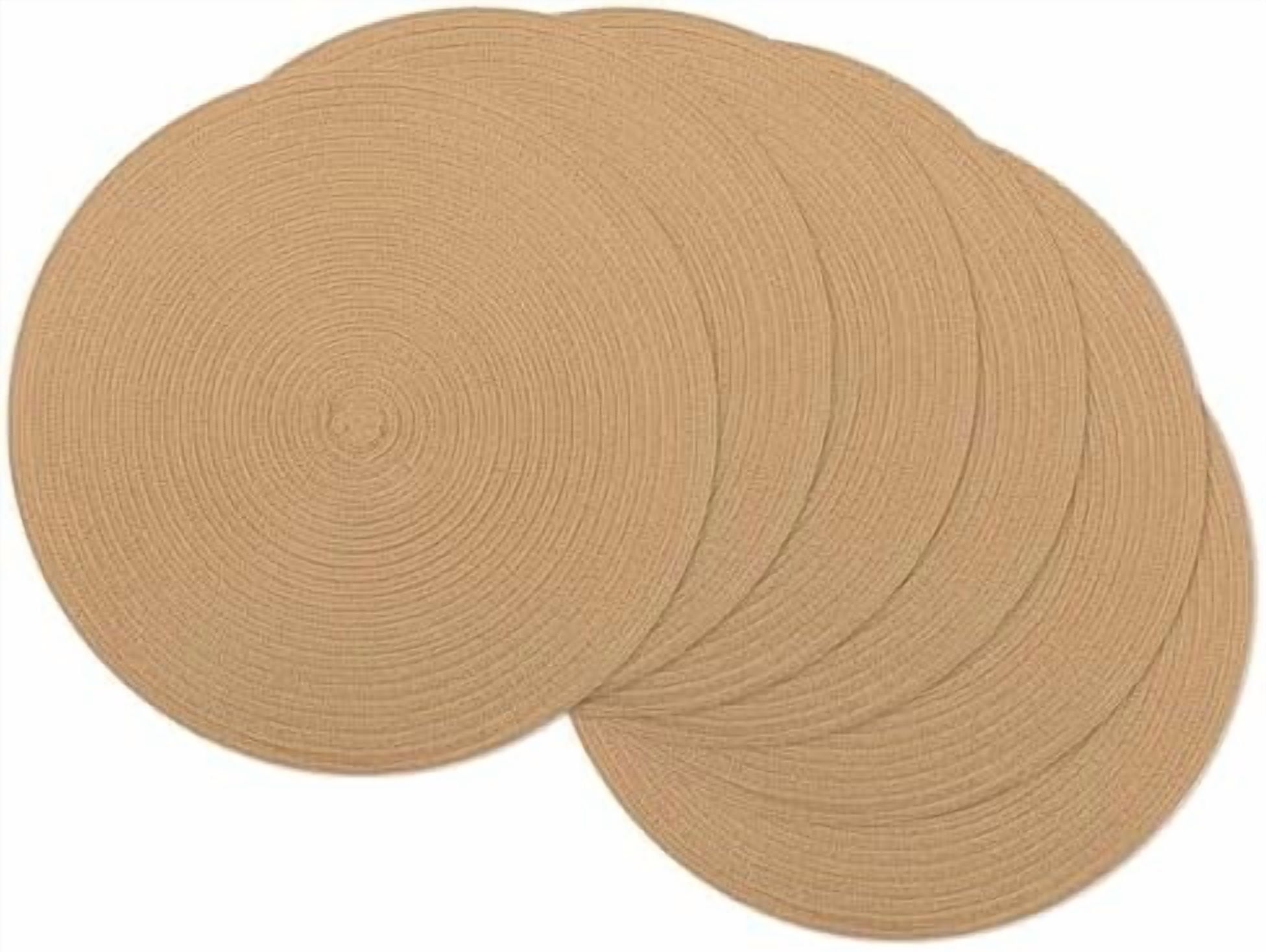 15 inch Round Braided Placemats Set of 6 Non Slip Heat Resistant Round ...