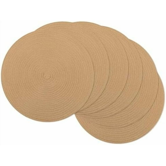 15 inch Round Braided Placemats Set of 6 Non Slip Heat Resistant Round ...