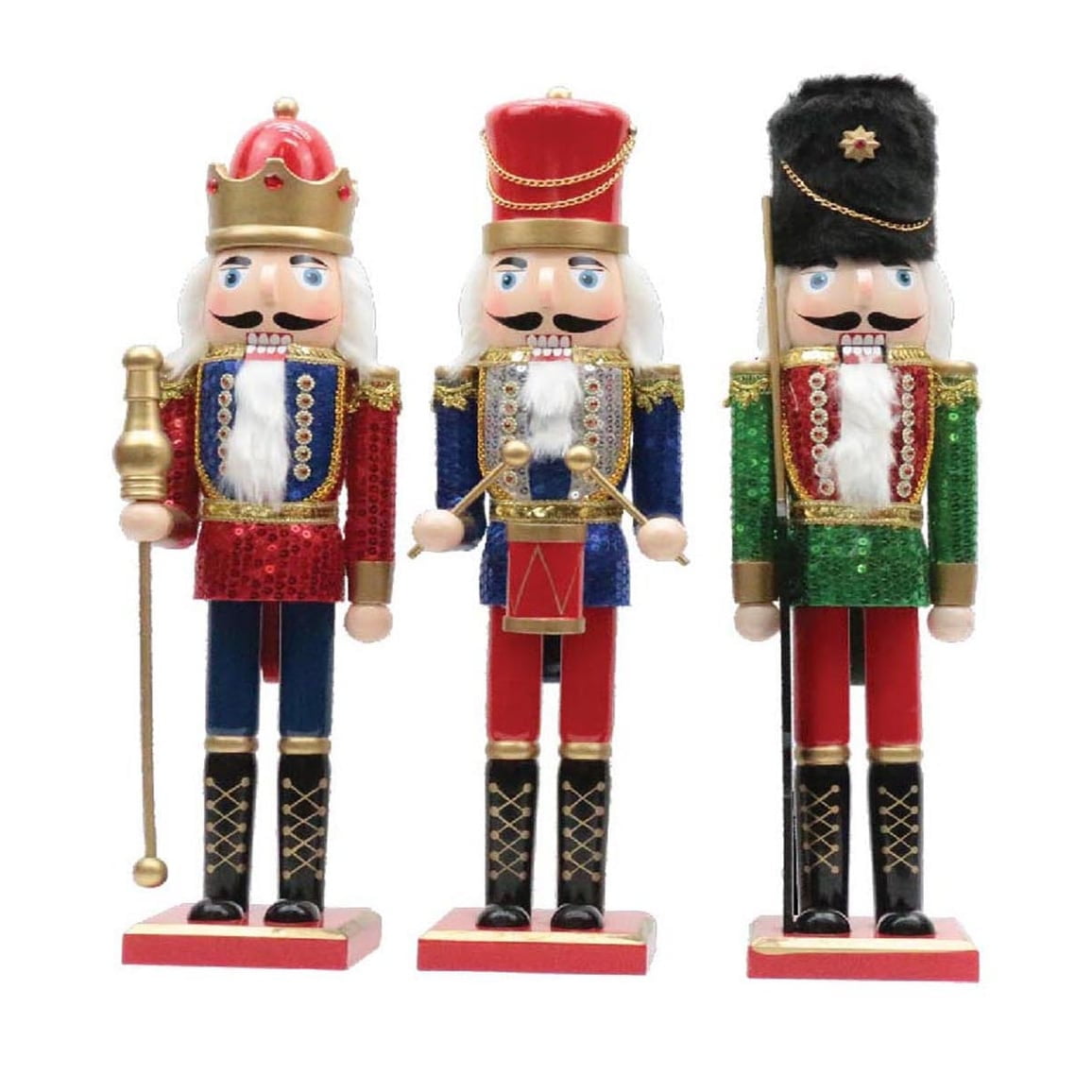 15 inch Sequin Nutcracker, Set of 3 - red - Walmart.com