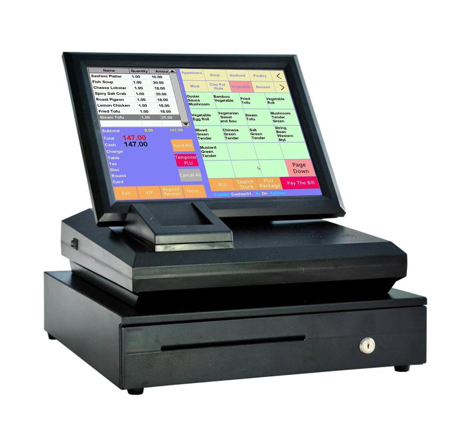 15-inch Touch Screen Cash Register System With Built-in Printing Cash ...