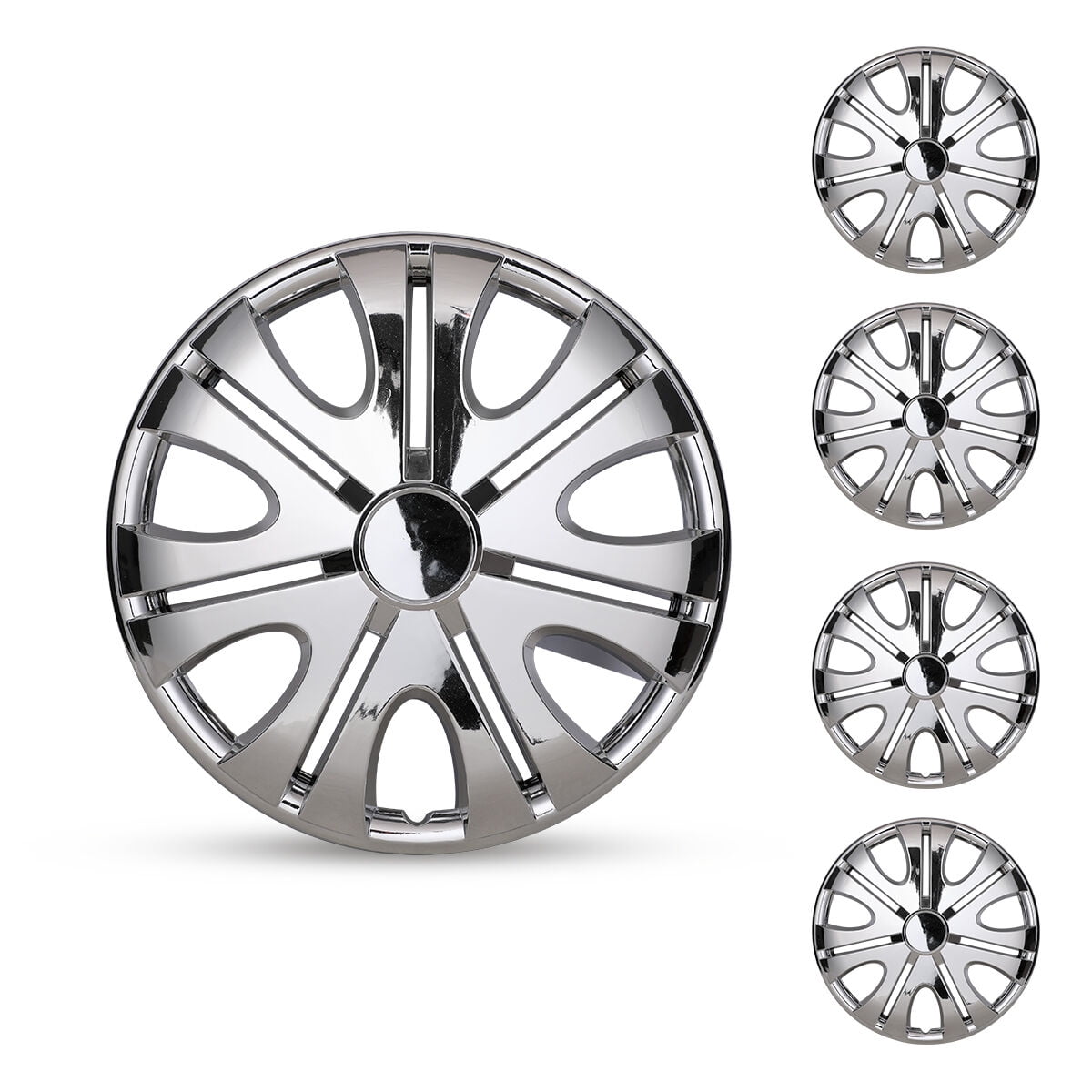 15 inch Universal Chrome Hubcaps,Wheel Rims Cover,Snap on Car Truck SUV ...