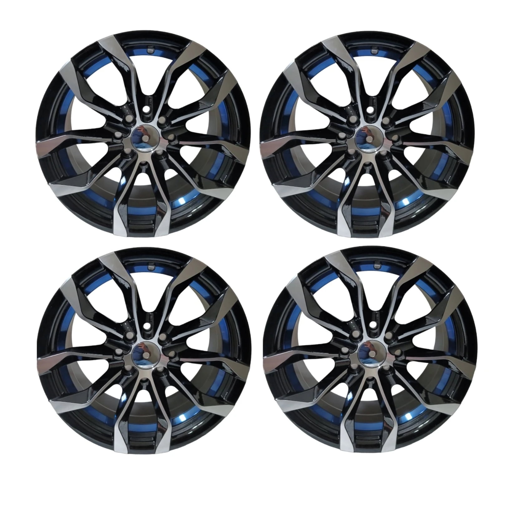 Dennon 15 Inch Aluminum Alloy Wheel, 8 Lugs, 15x7.0, Blue, 4 Pack ...