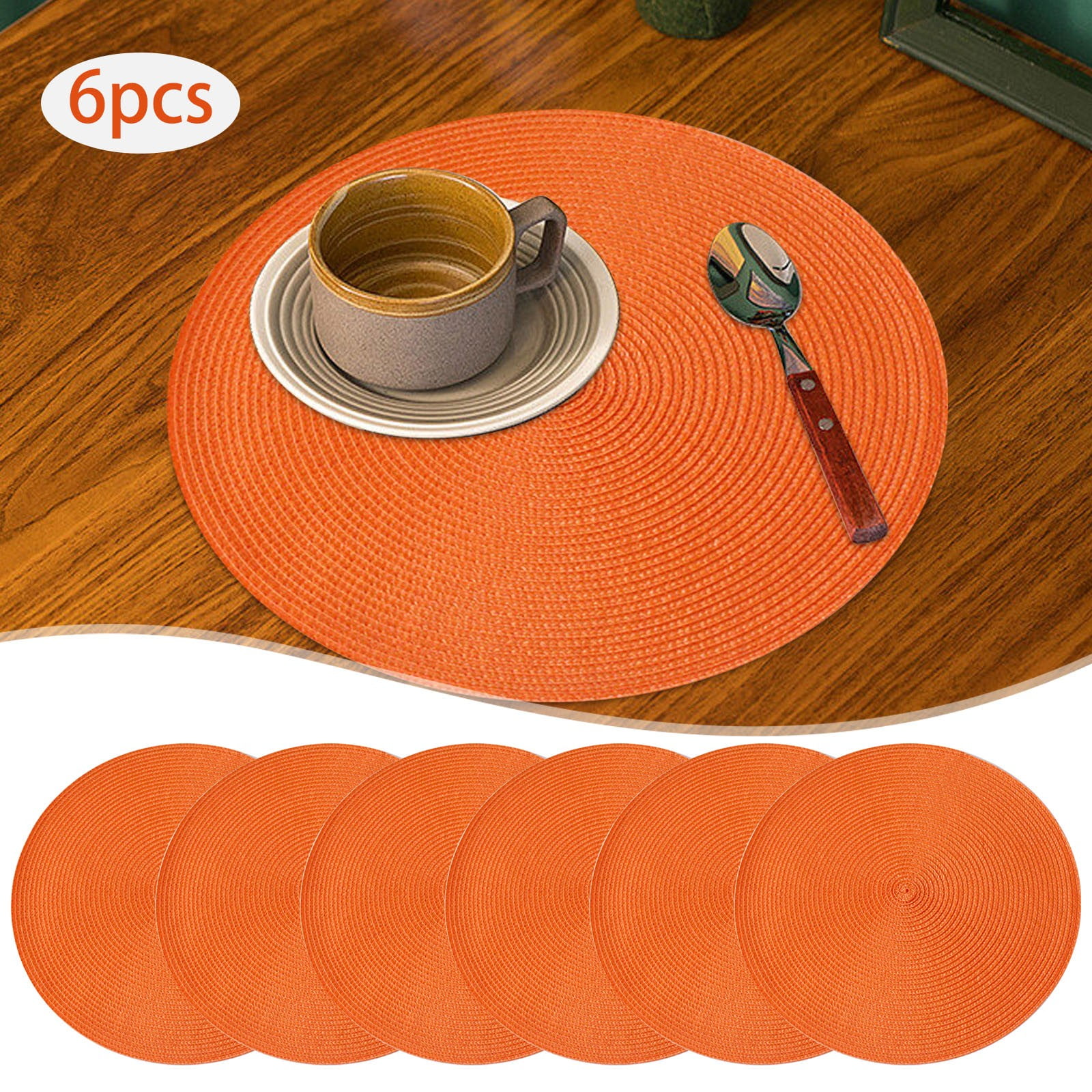 15 inches Round Placemats Thermal Insulation Dining Table Round Cotton ...