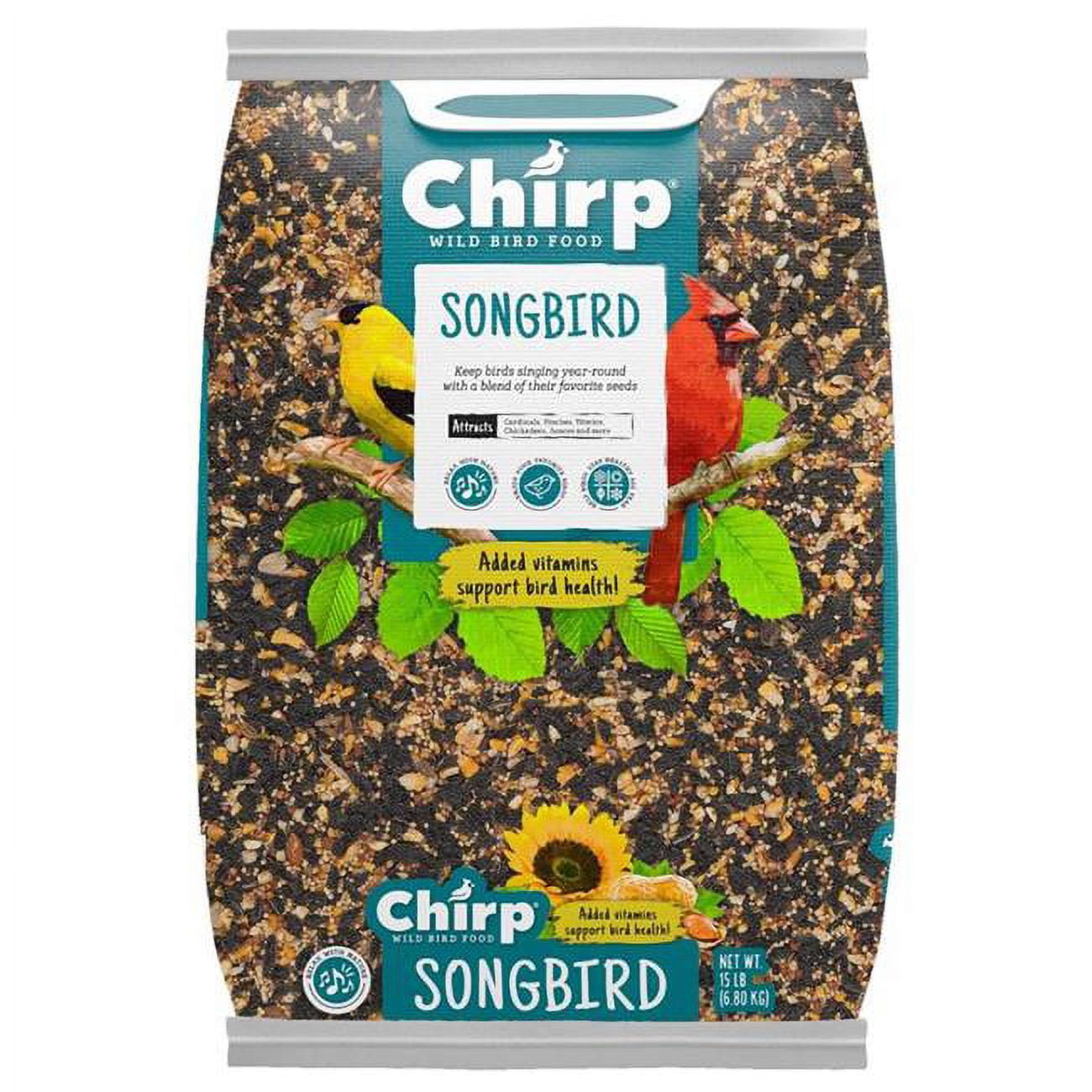 15 lbs Songbird Wild Bird Black Oil Sunflower Wild Bird Food - Walmart.com