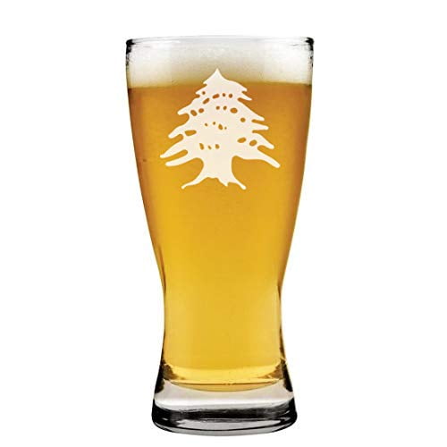 15 oz Beer Pilsner Glass Cedar Tree Lebanon Lebanese - Walmart.com