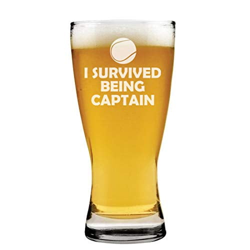 15 oz Beer Pilsner Glass Tennis I Survived Being Captain - Walmart.com