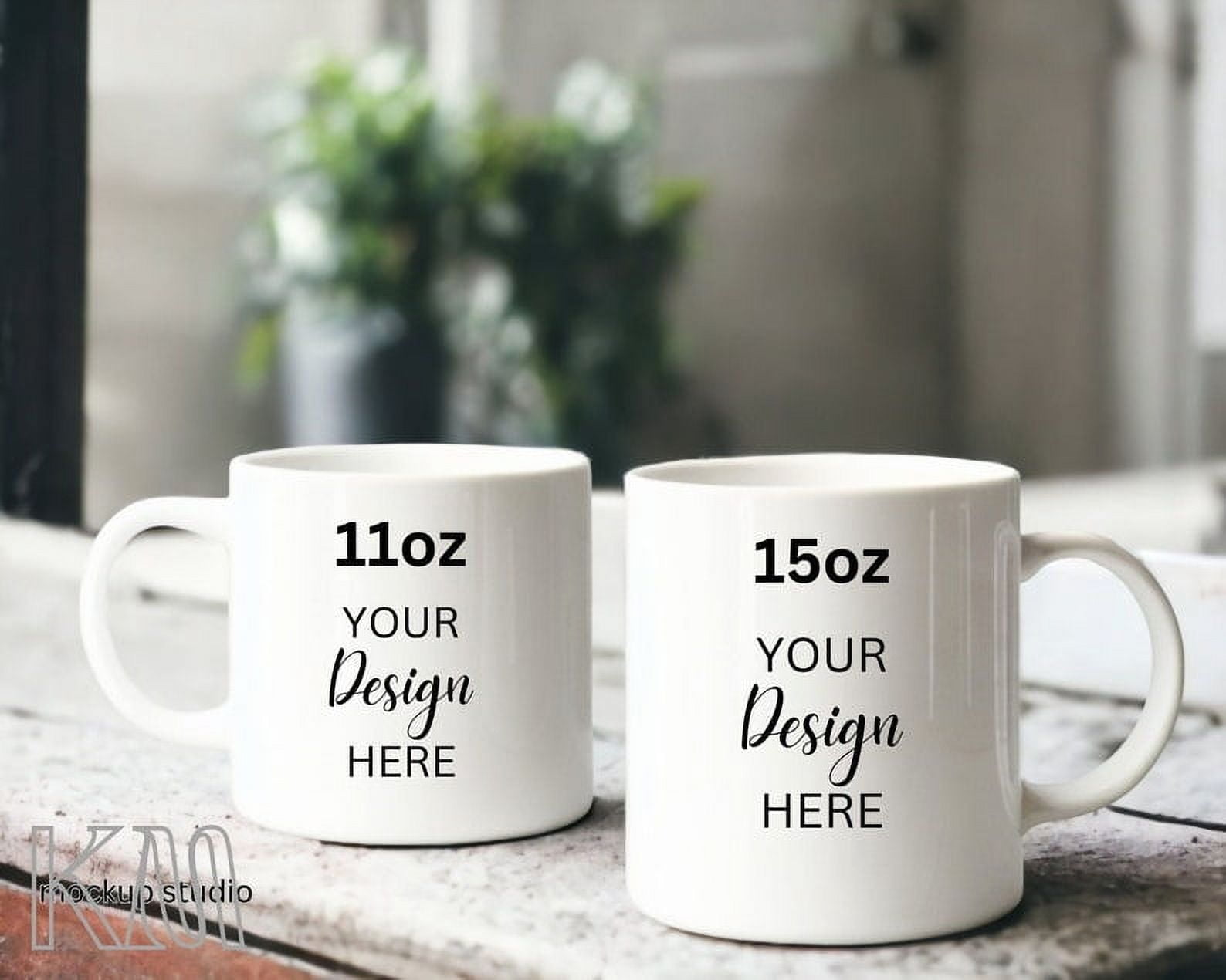 15 oz Mug Mockup 11 oz Coffee Mug Mockup Two Mug Size Mockup Photograph ...