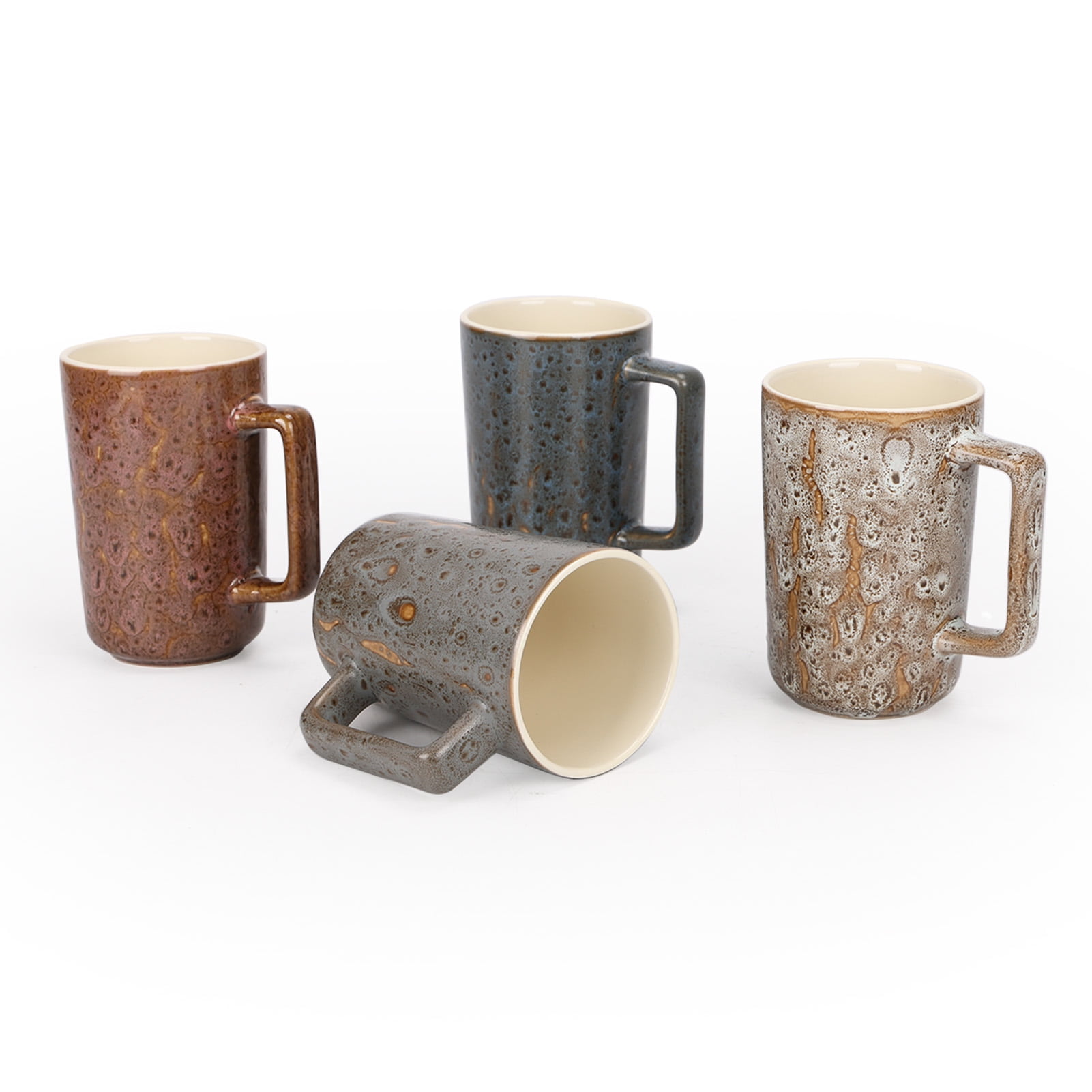 15 oz Multi-Coloured Ceramic Coffee Mugs, Lava Coffee Mug Set for ...