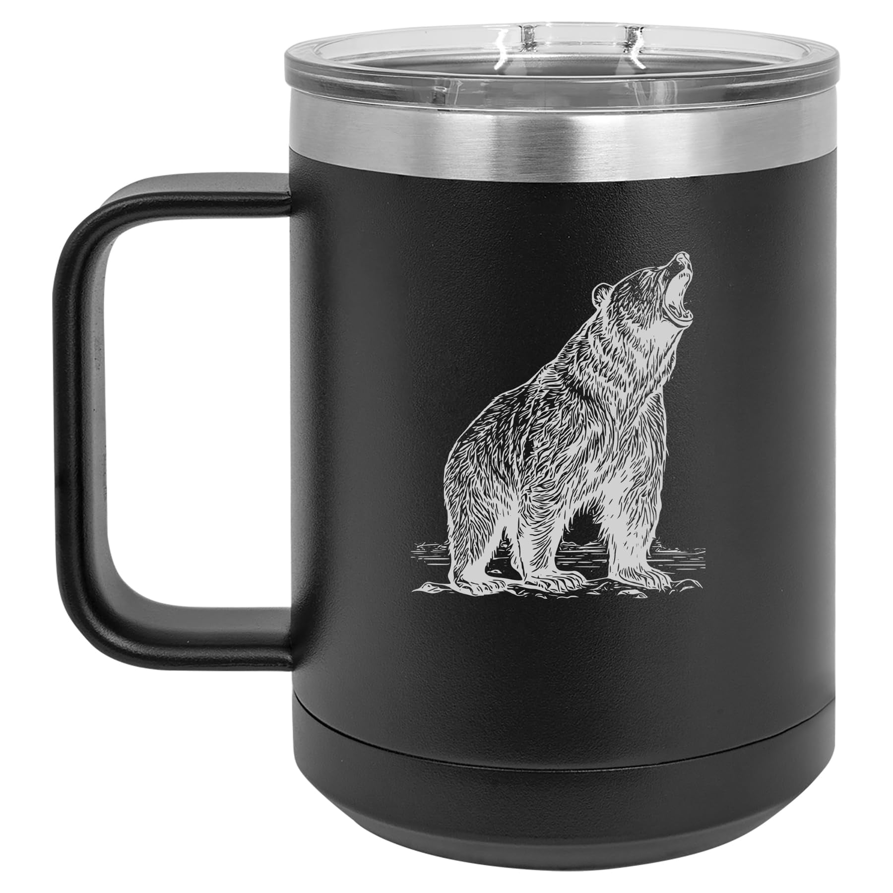 15 oz Tumbler Coffee Mug Travel Cup With Handle & Lid Vacuum Insulated ...