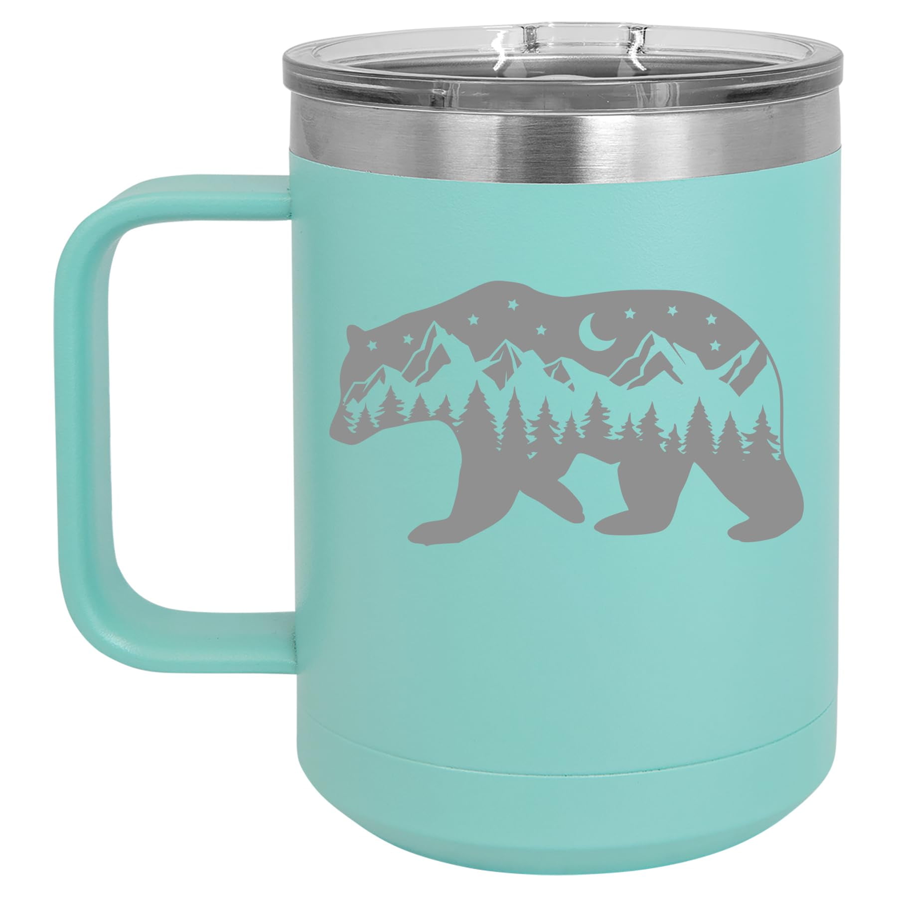 15 oz Tumbler Coffee Mug Travel Cup With Handle & Lid Vacuum Insulated ...