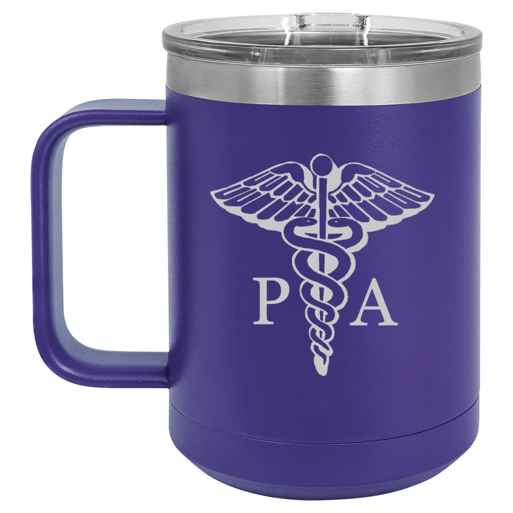 15 oz Tumbler Coffee Mug Travel Cup With Handle & Lid Vacuum Insulated ...