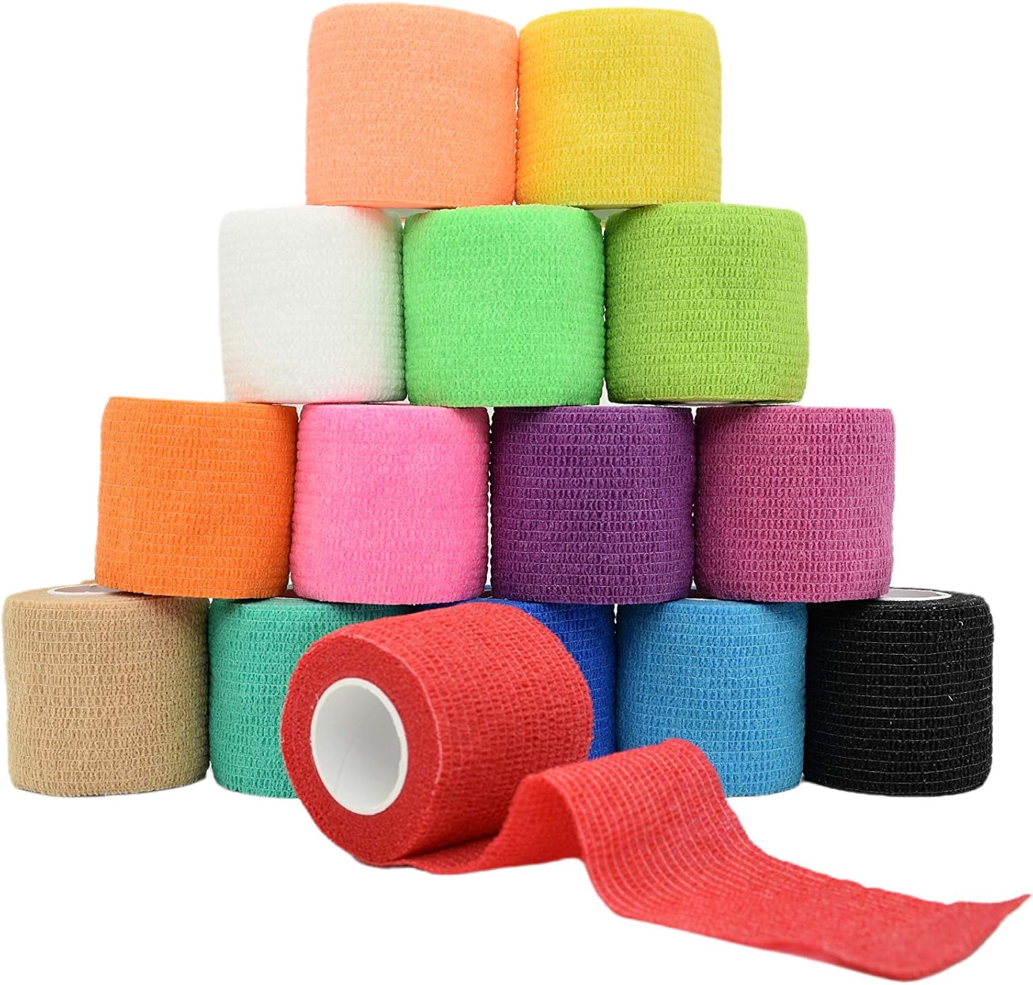 15 packs of 2 inch 5 yard self-adhesive elastic bandages for pets ...