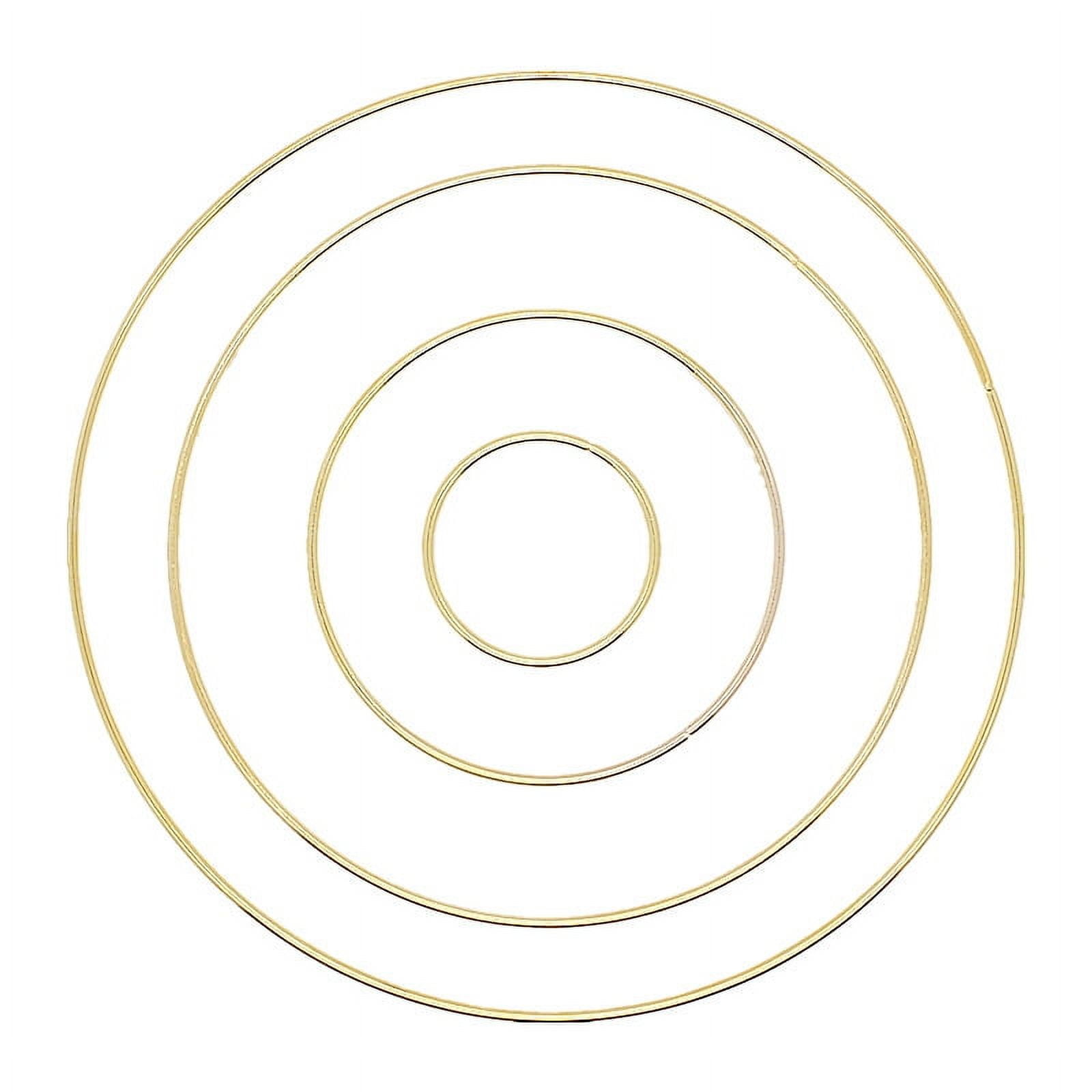 15 pc Iron Hoops Macrame Ring for Crafts and Woven Net/Web with Feather ...