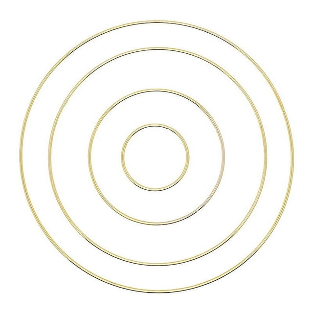 15 pc Iron Hoops Macrame Ring for Crafts and Woven Net/Web with Feather ...