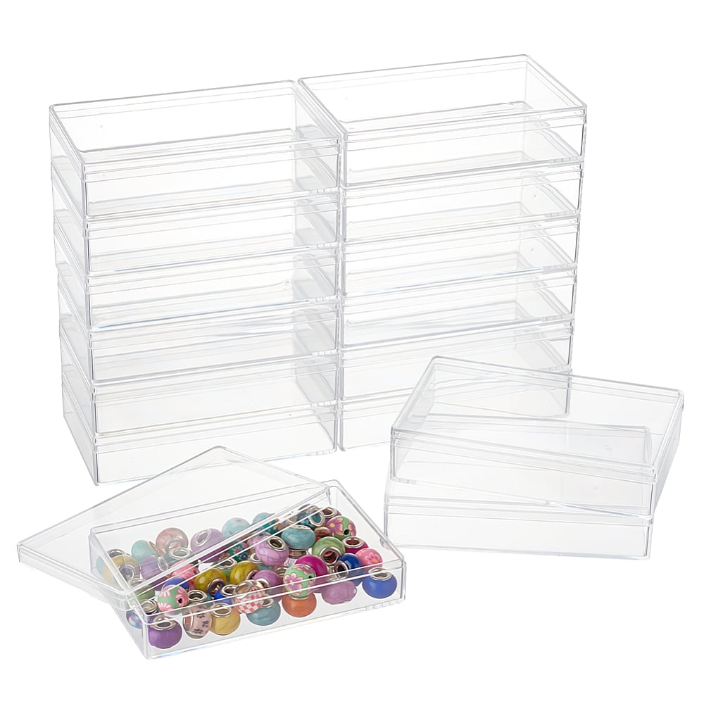 15 pc Plastic Storage Boxes Rectangle Clear 11x7x2.5cm - Walmart.com