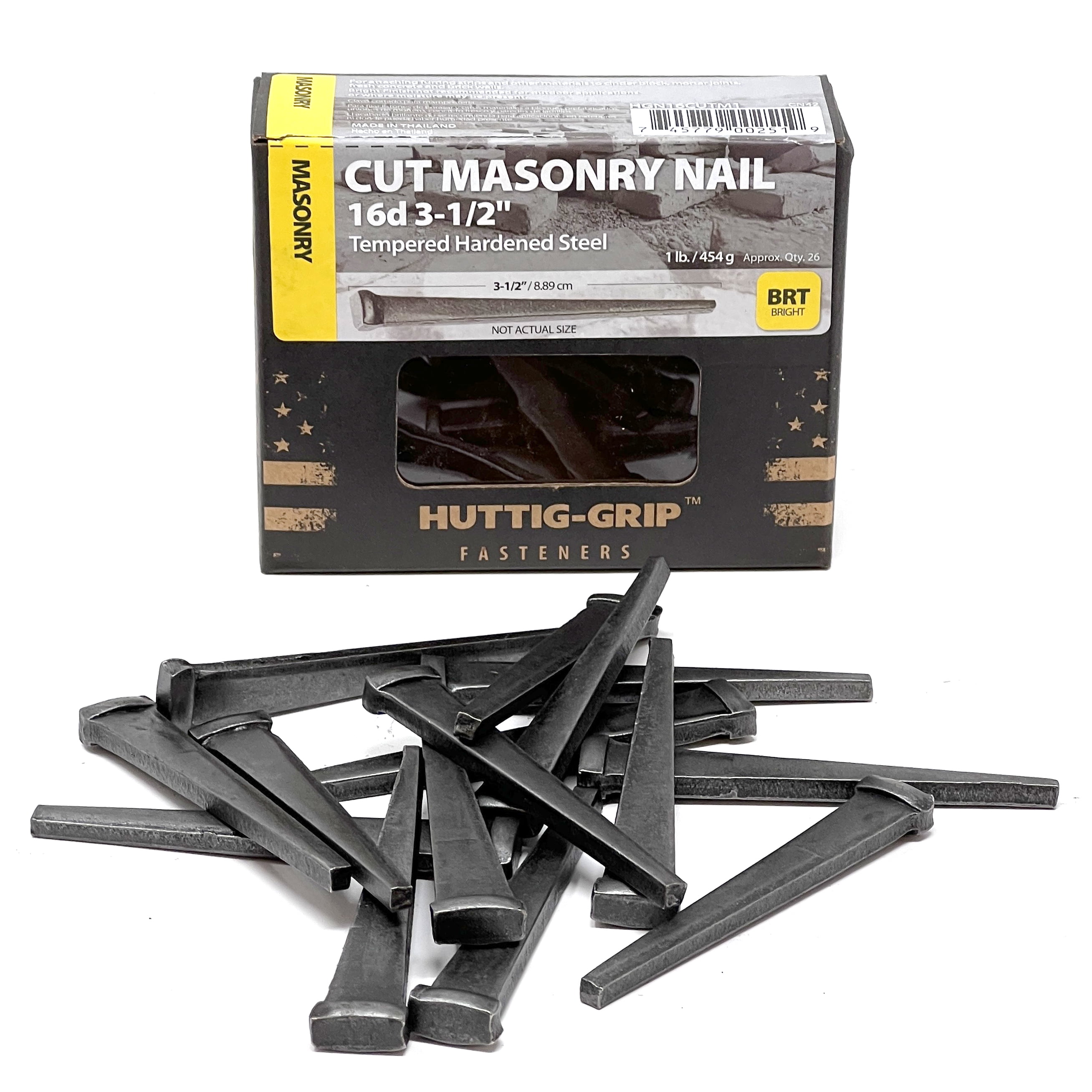 15 pcs Huttig-Grip 3.5 in Cut Masonry Nail 16d for Furring Strips Mount ...