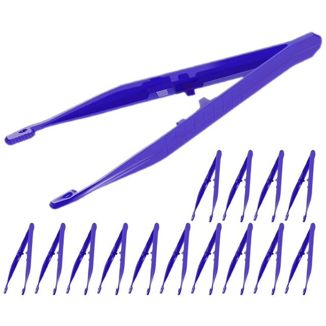 15 pcs Plastic Craft Tweezers Disposable Tweezers Beads Tweezers ...