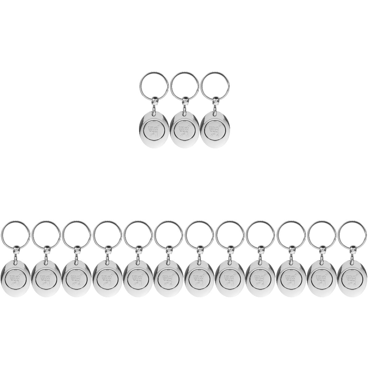 15 pcs Shopping Trolley Token Keychain Cart Token Keychain Metal ...
