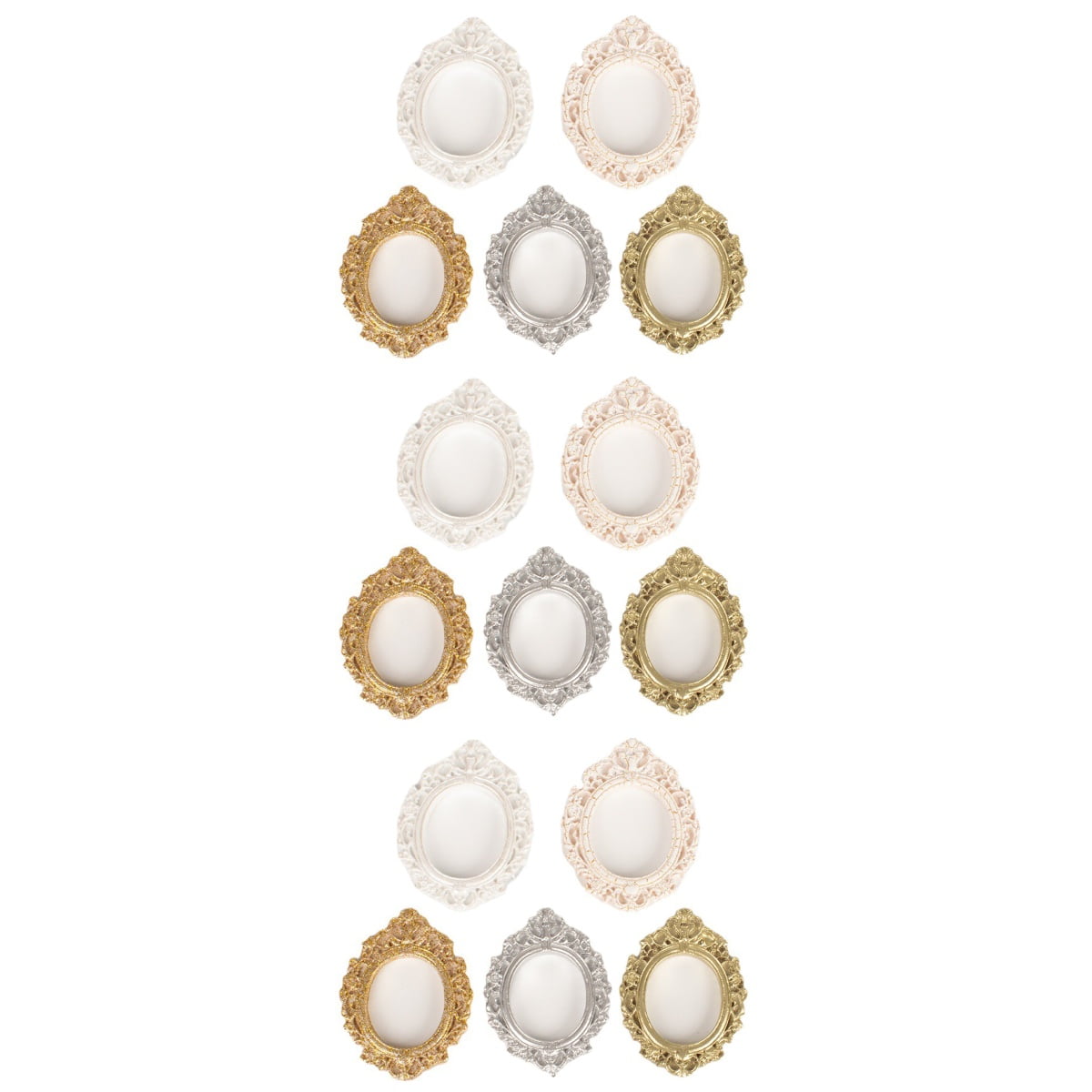 15 pcs Vintage Picture Frames Tiny Picture Frames Baroque Style Photo ...