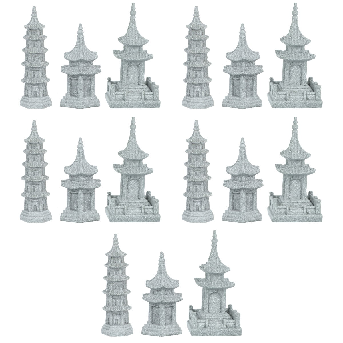 15 pcs pagoda statue tower japanese stone lantern miniature pagoda ...