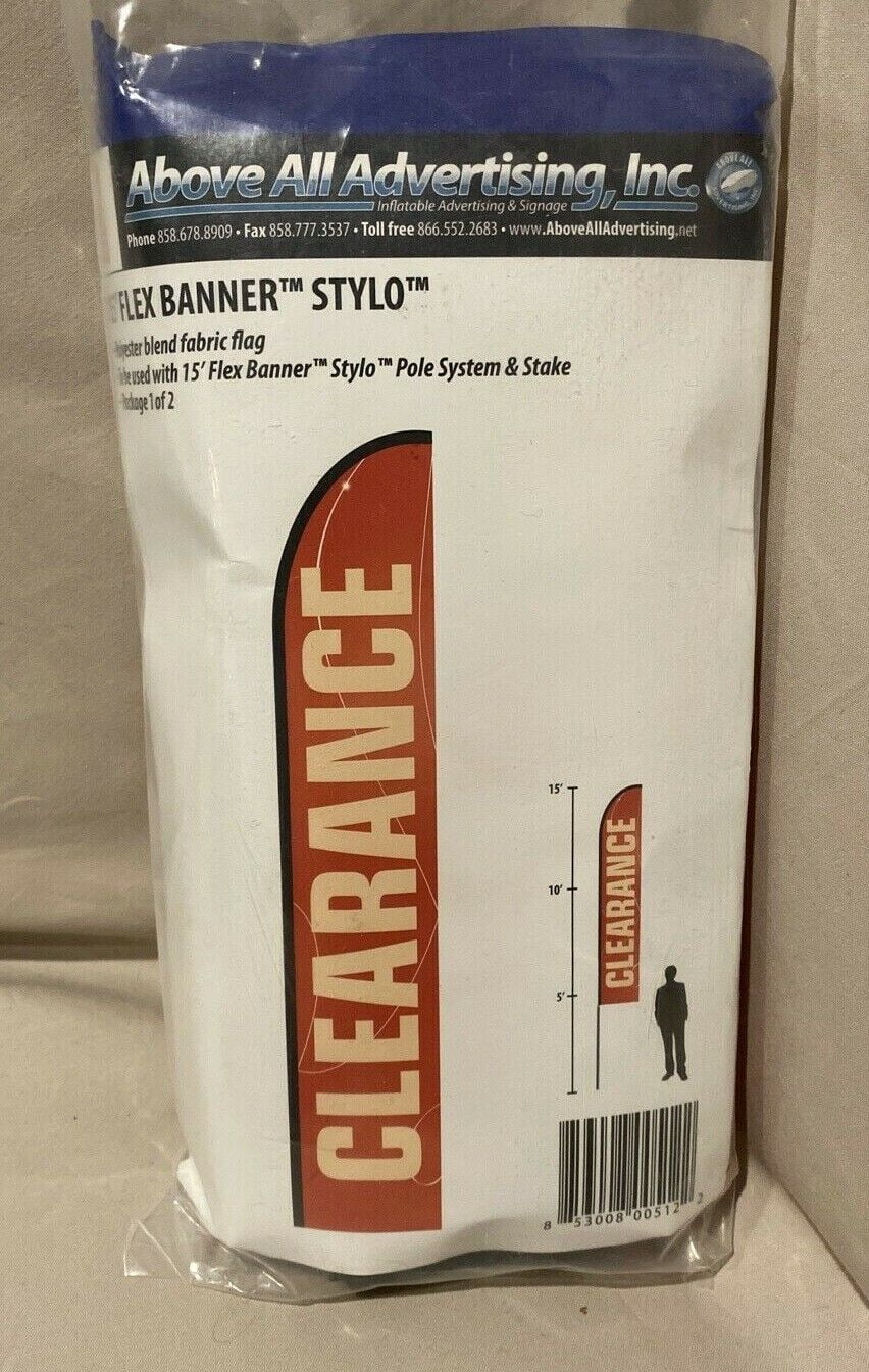 15”Flex Banner Stylo Clearance Flag NEW - Walmart.com