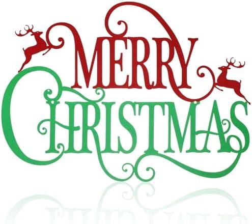 15 x 10.8 Inches Large Metal Christmas Hanging Sign Merry Christmas ...