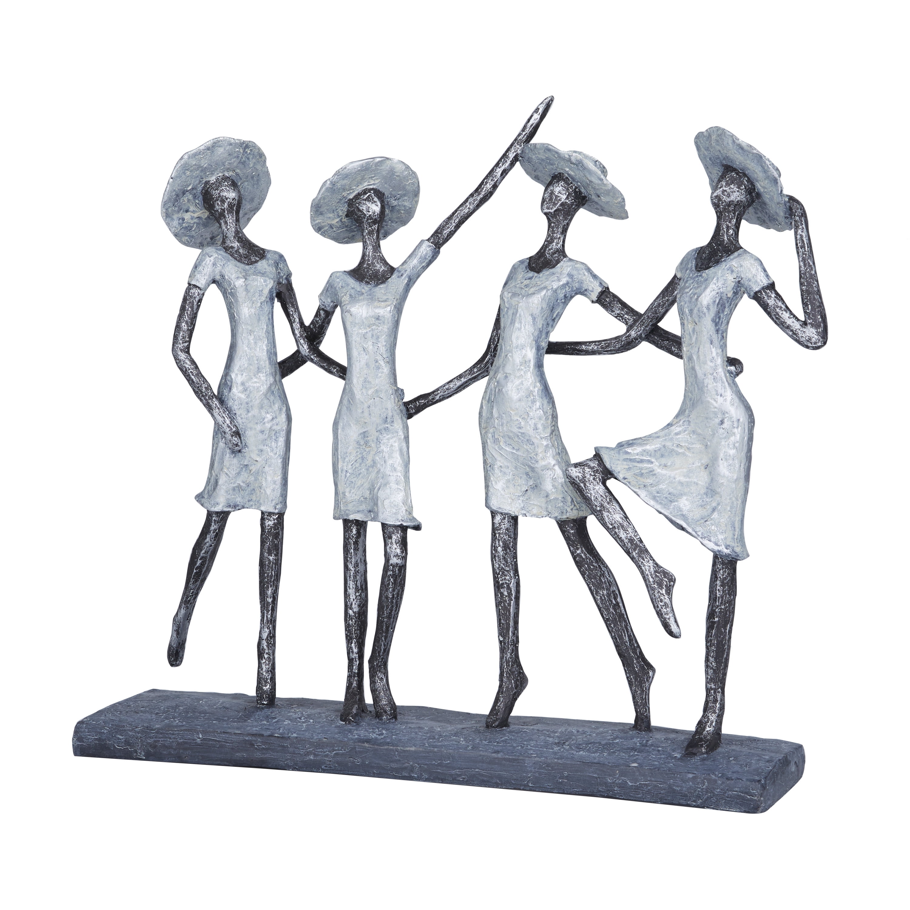 15" x 13" Gray Polystone Woman Sculpture, by DecMode - Walmart.com