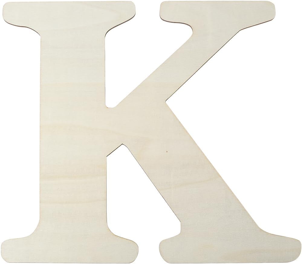 15 x 14 Inch Letter K Wood Decor White Wooden Alphabet Letters ...