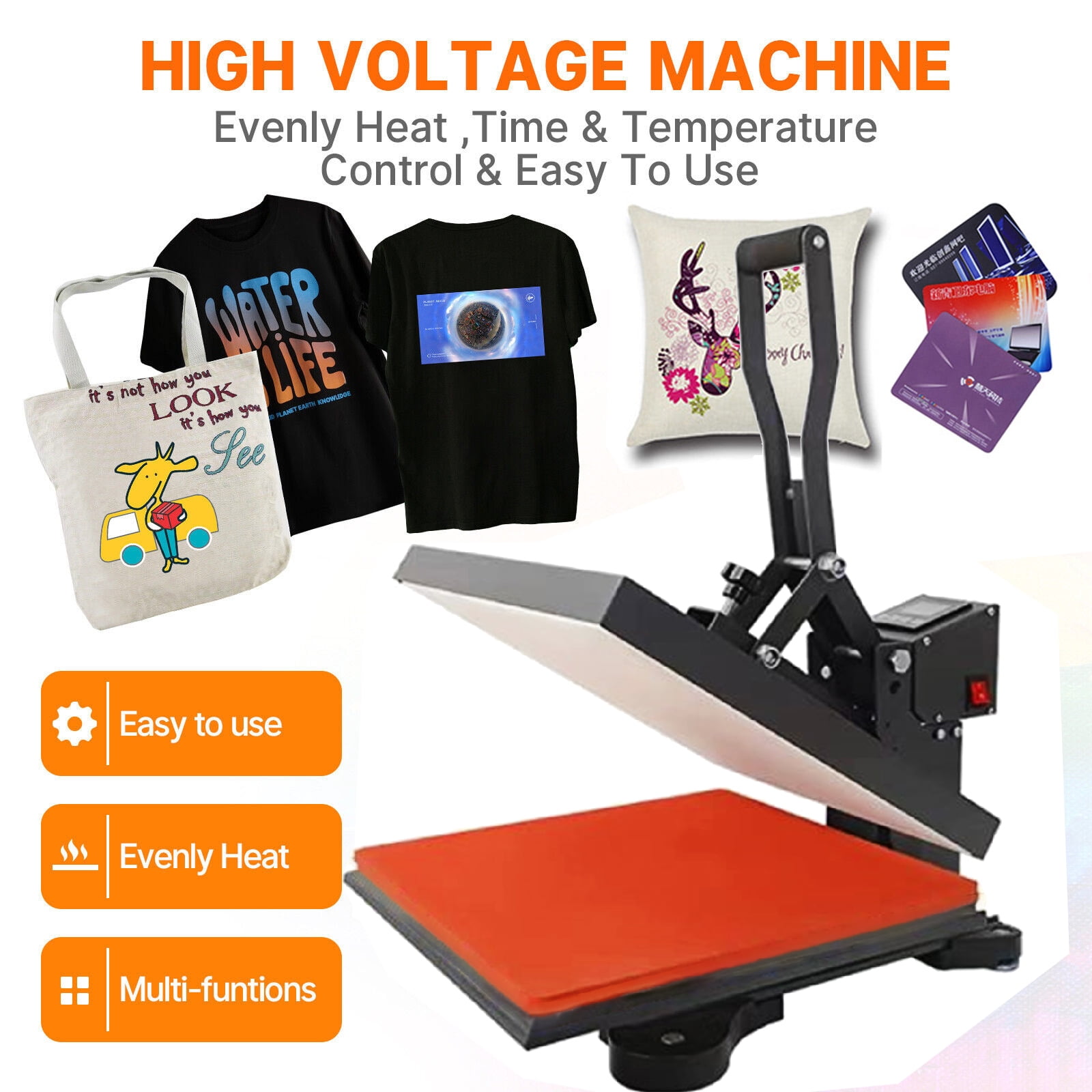 "Large 15"" x 15"" Professional Heat Press Machine, 1000W Power for T ...