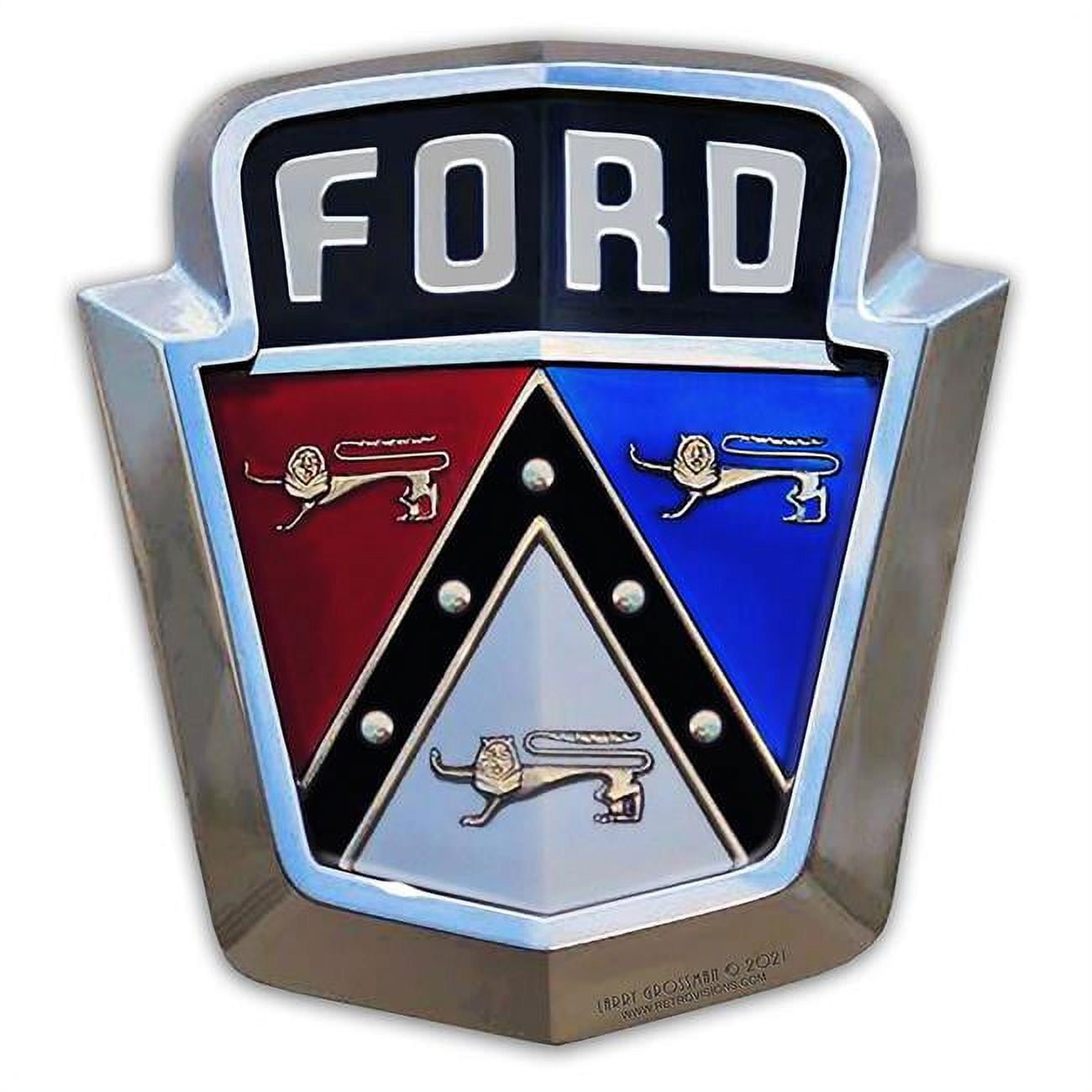 15 x 16 in. Custom Shape 1950s Ford Emblem Vintage Metal Sign - Walmart.com