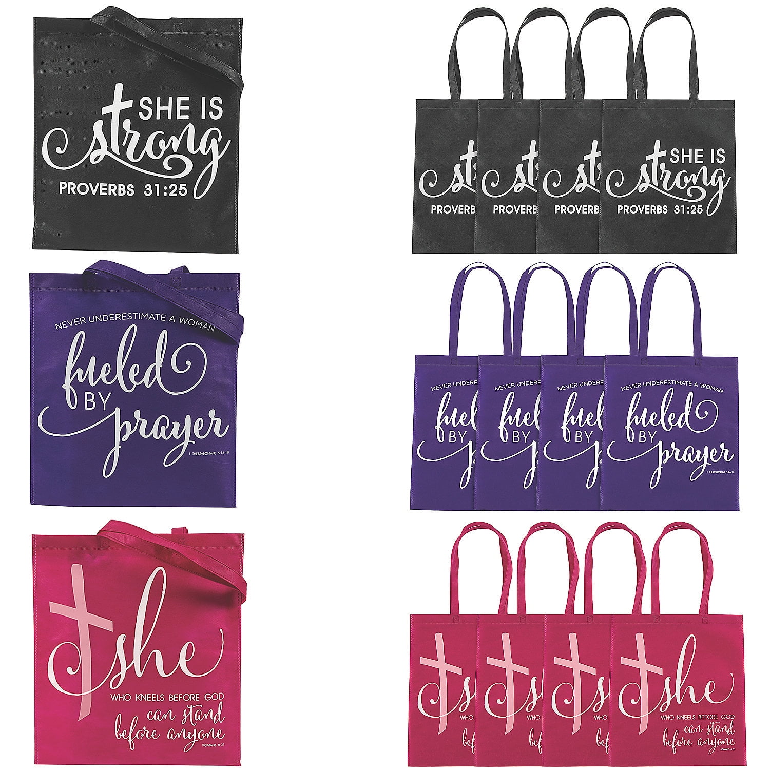 15" x 17" Large Nonwoven Woman of God Tote Bags with 11-1/2" Handles ...