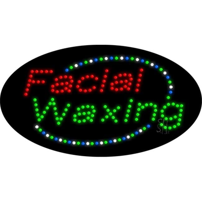 15 x 27 in. Facial Waxing Animated LED Sign, Multi Color - Walmart.com