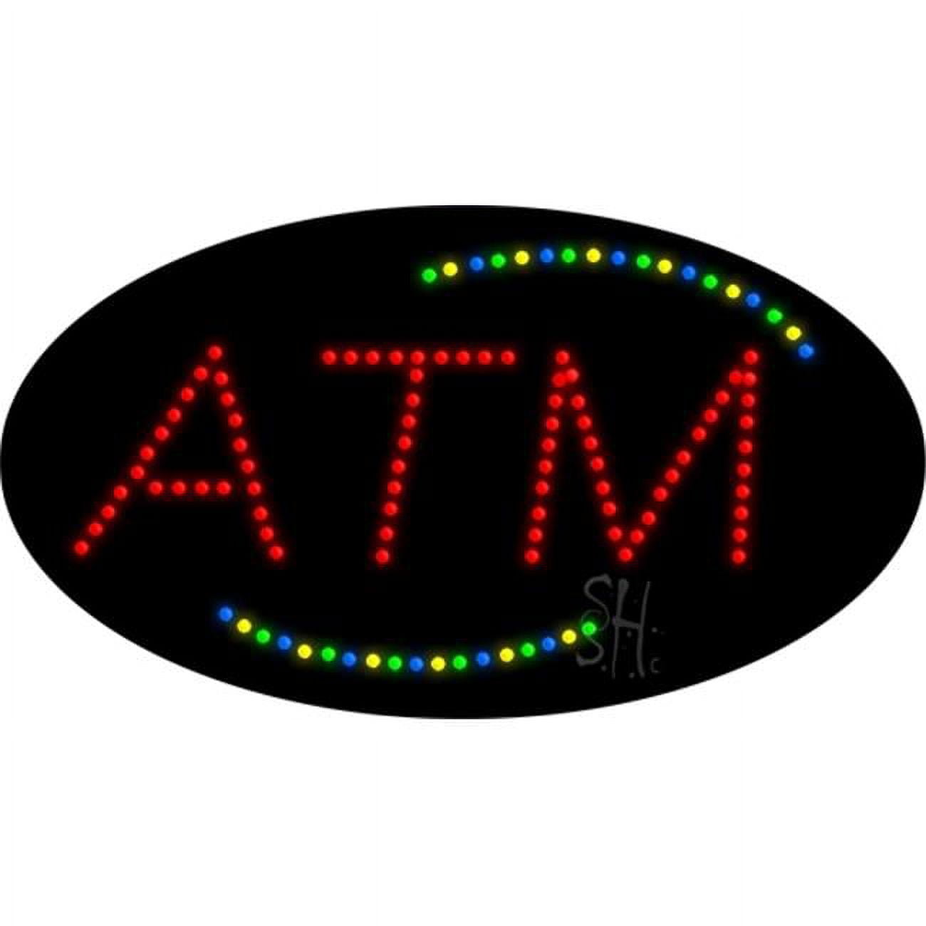 15 x 27 in. Oval ATM Animated LED Sign, Multi Color - Walmart.com
