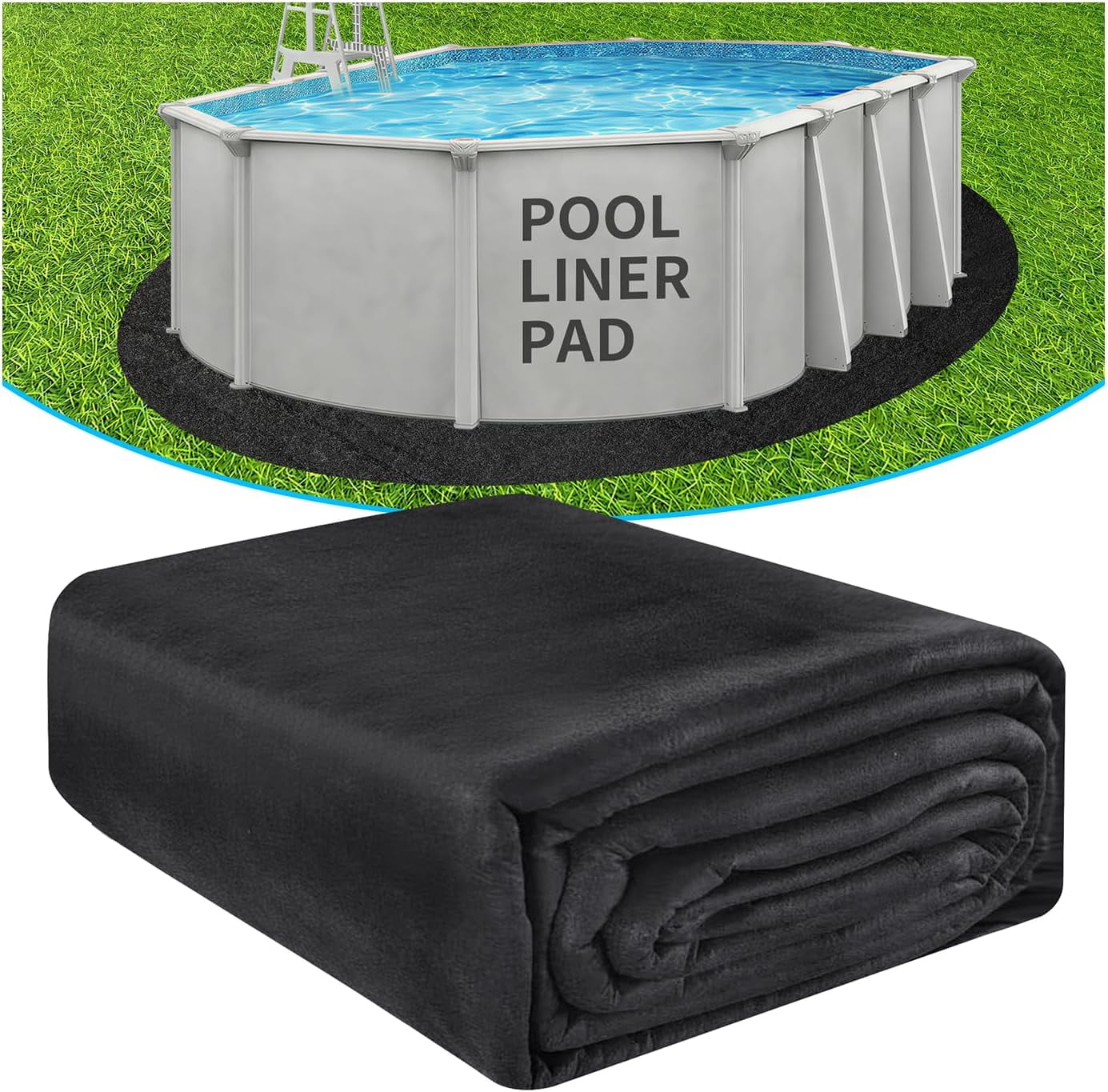 15' x 30' Oval Thicker Heavy Duty Pool Liner Pad for Above Ground Pool ...