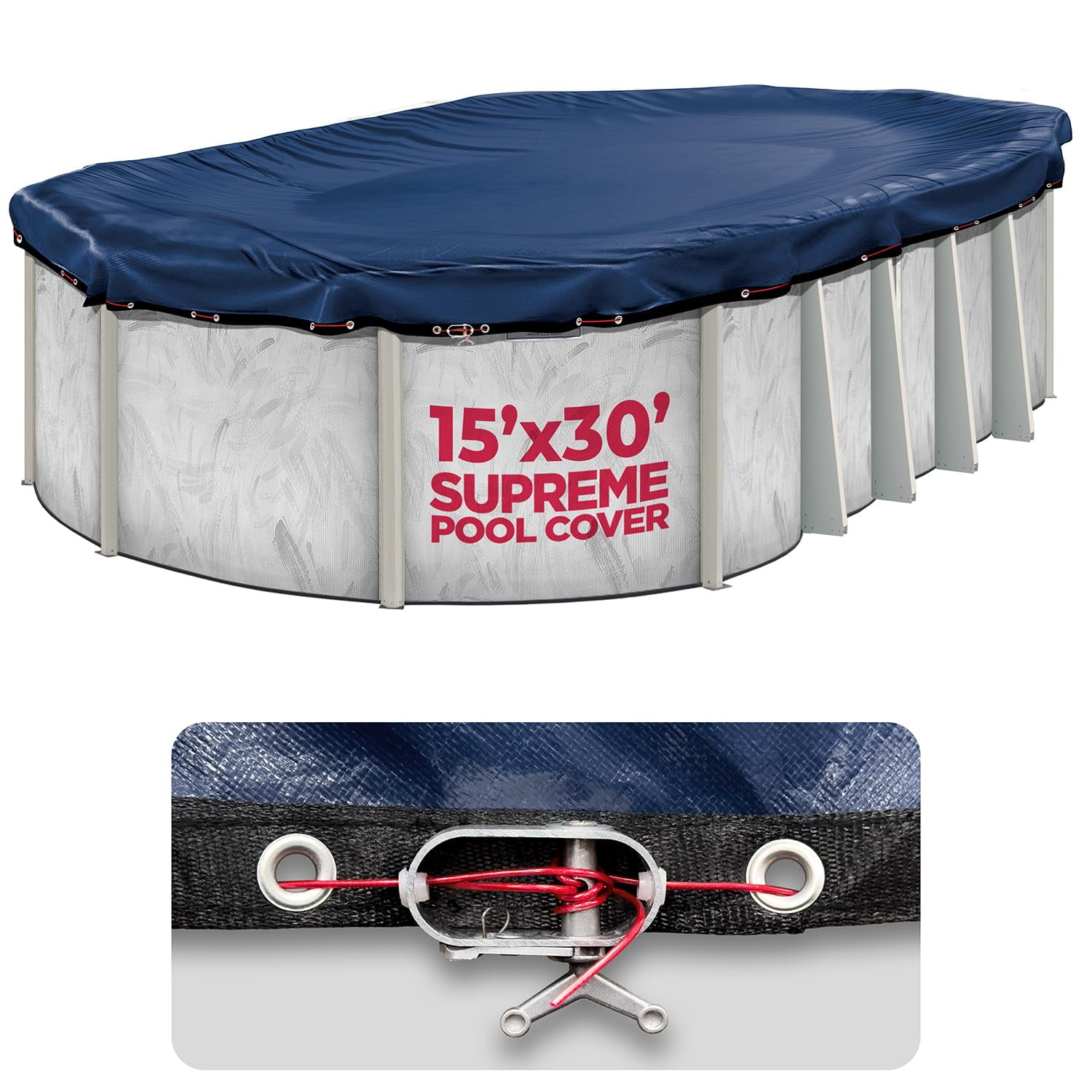 15 x 30 ft Oval Pool Covers for Above Ground Pools, Oval Winter Pool ...