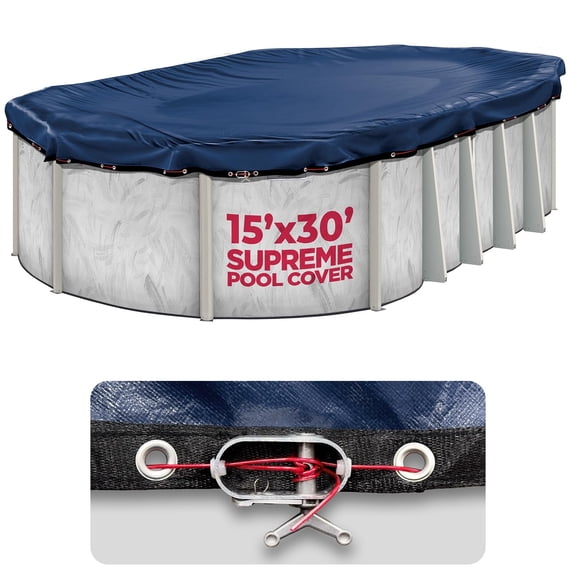 Blue Wave, Pool Cover, 21ft x 41ft Oval, UV Resistant Navy Blue ...
