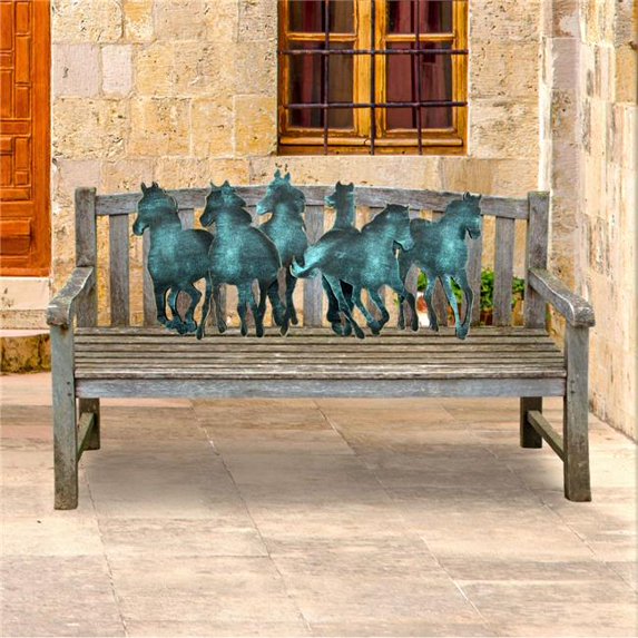 15 x 36 in. Horse Ride Loveseat Rustic Bench Wooden Wall Decor ...