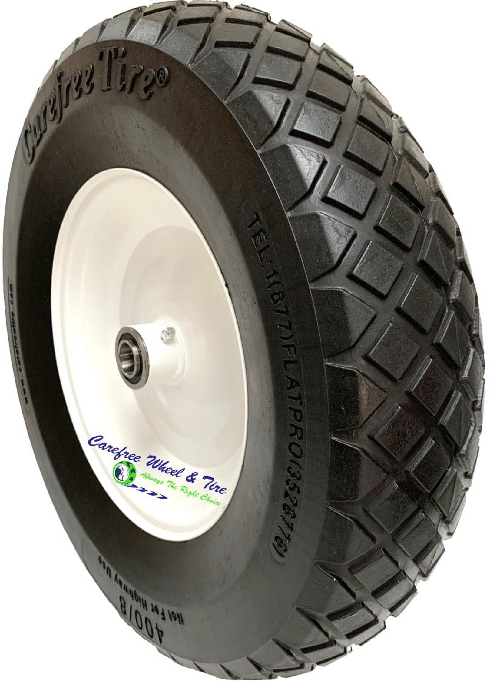 15" x 4" Carefree Wheelbarrow Wheel With Diamond Tread, 3" Center Hub ...