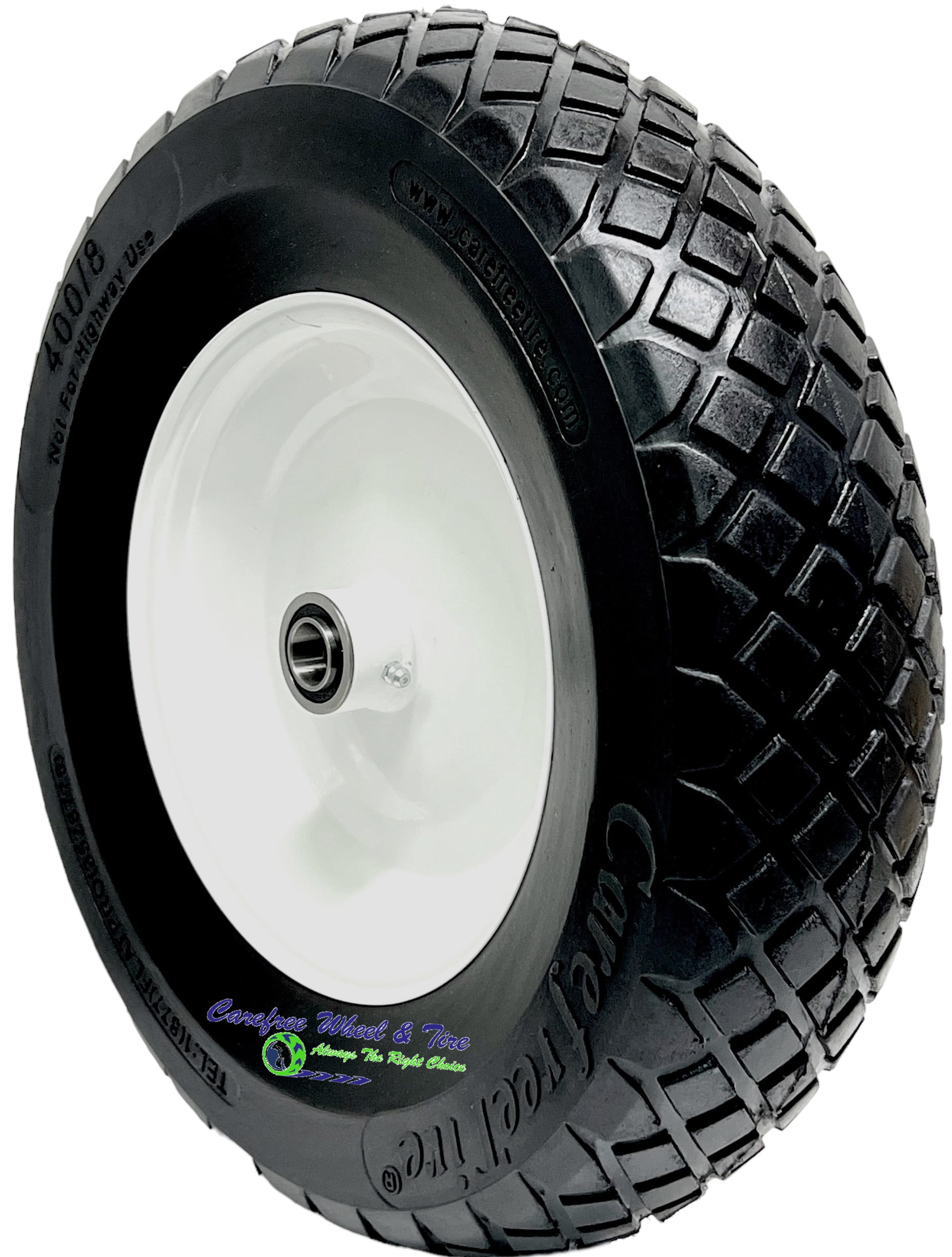 15" x 4" DIAMOND Tread Wheelbarrow Tire & Wheel Assembly (8" Center Hub ...