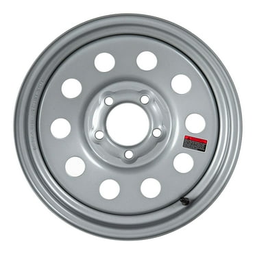 15" x 5" - 5 Lug Silver Mod Solid Steel Trailer Wheel Rim - 5x4.5 Bolt ...