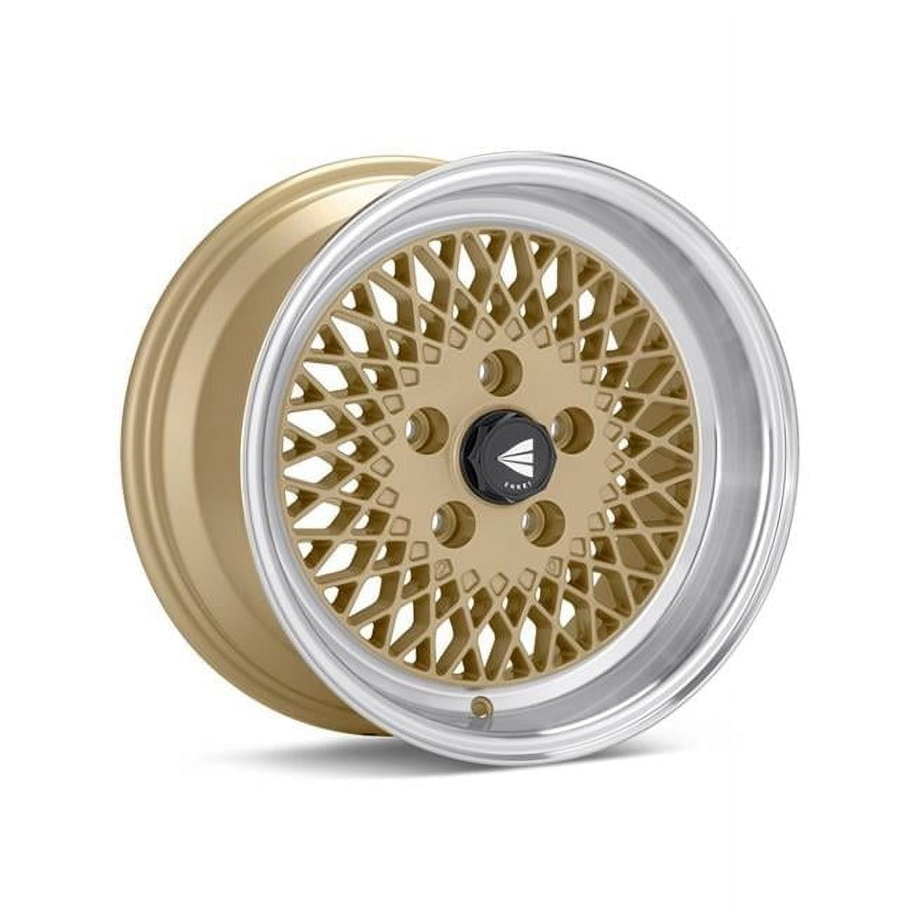 15 x 7 in. Classic Line 38 mm Offset 4 x 100 Bolt Pattern Gold Wheel ...