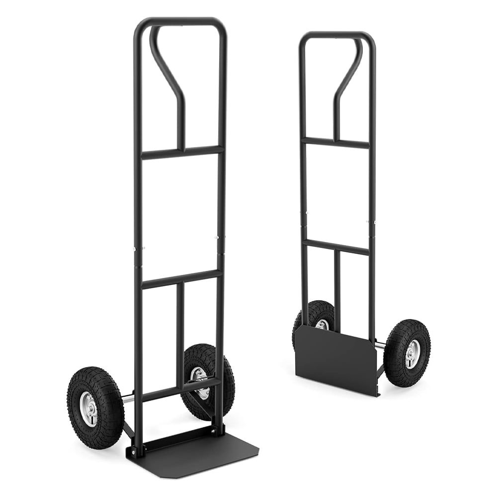 15”x 8” Hand Truck, Metal Dolly Cart with10” Pneumatic Rubber Wheels ...