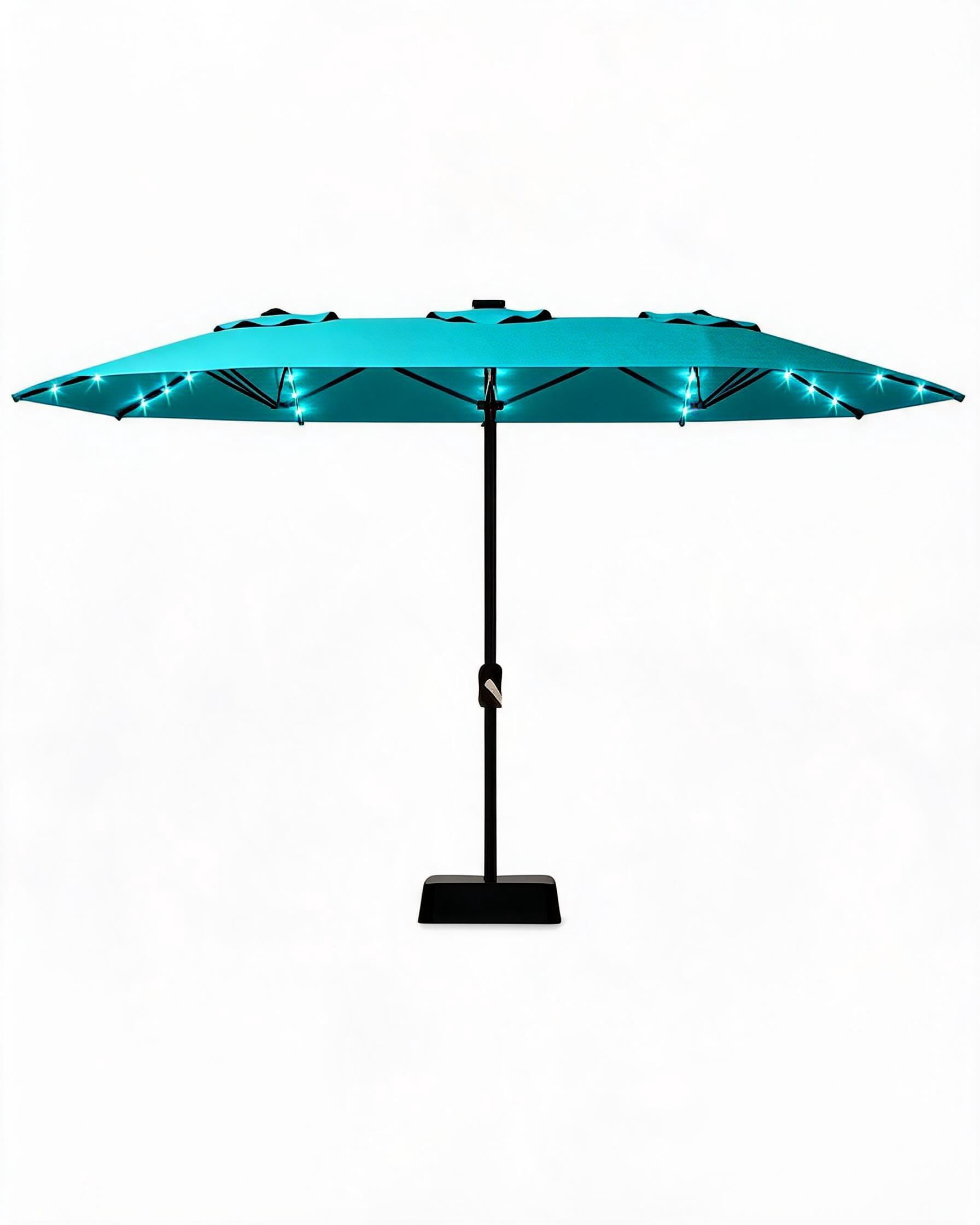 15 x 9 ft Double-Sided Patio Umbrella with 36 LED Lights, Extra Large ...