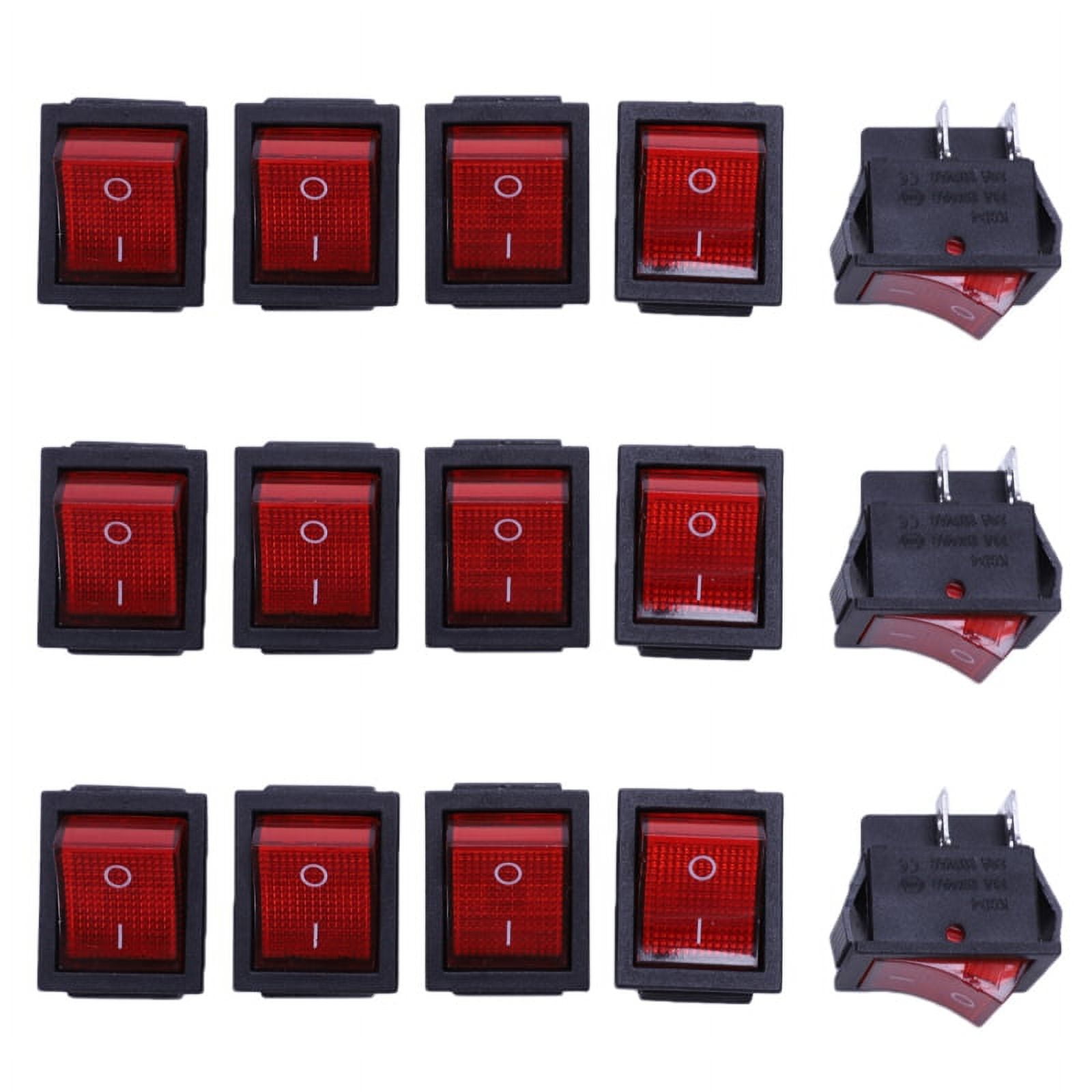 15 x Red Illuminated Light On/ DPST Boat Rocker Switch 16A/250V 20A/125V AC - Walmart.com