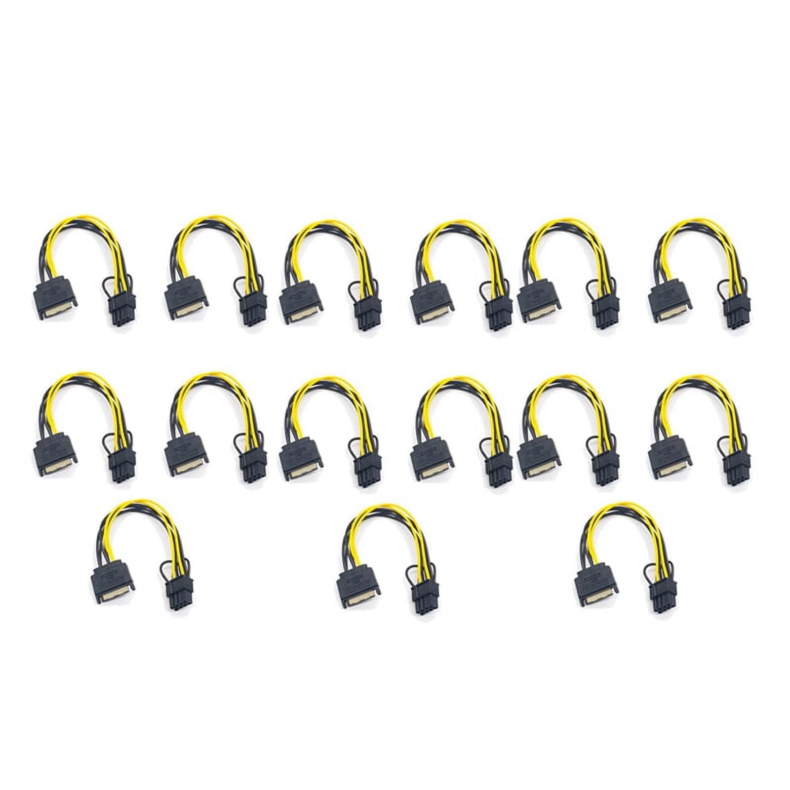 15 x SATA 15 Pins to 8-pin PCI-E Power Cable-black & yellow - Walmart.com