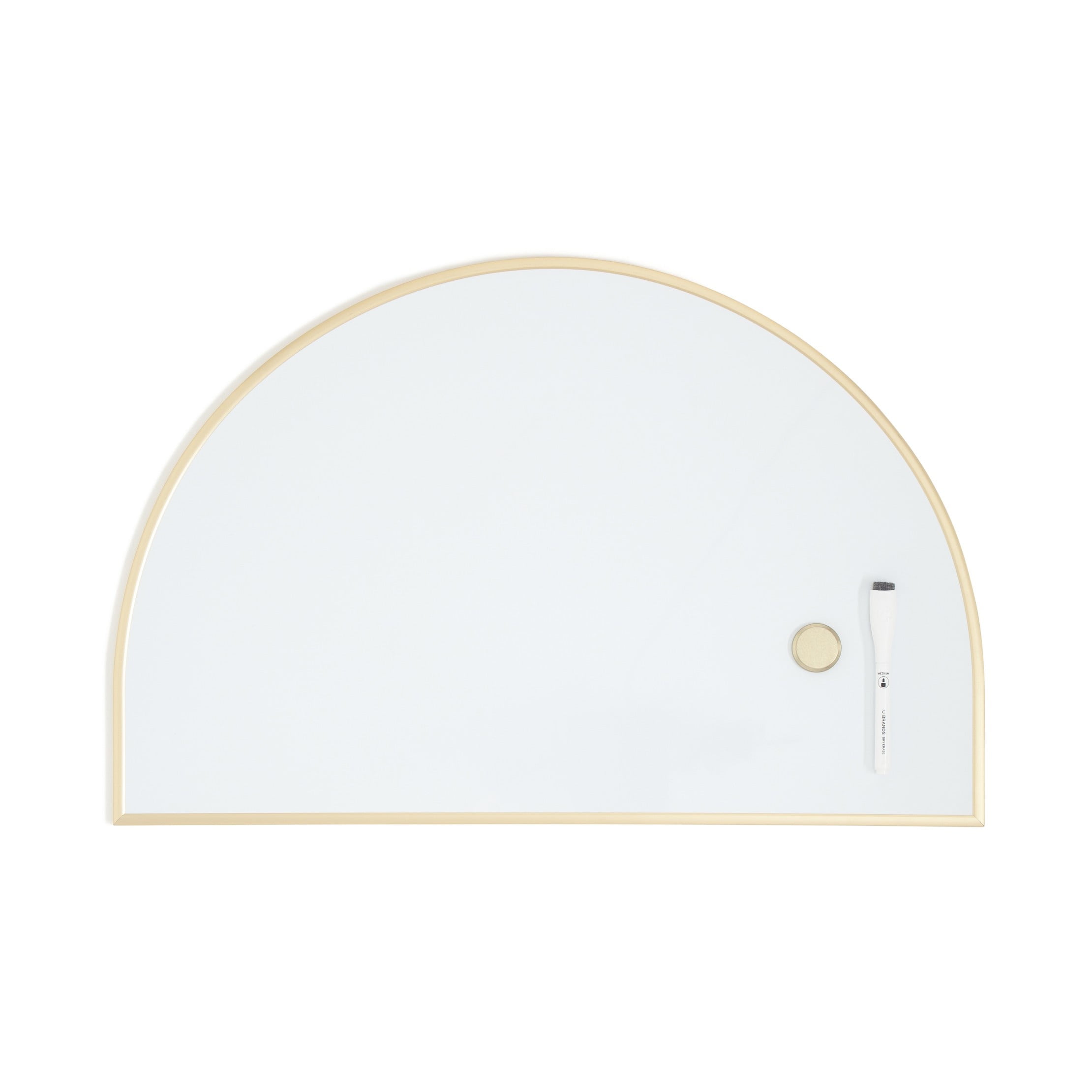 15"x23" Metal Frame Arch Dry Erase Board Gold: Magnetic Whiteboard ...
