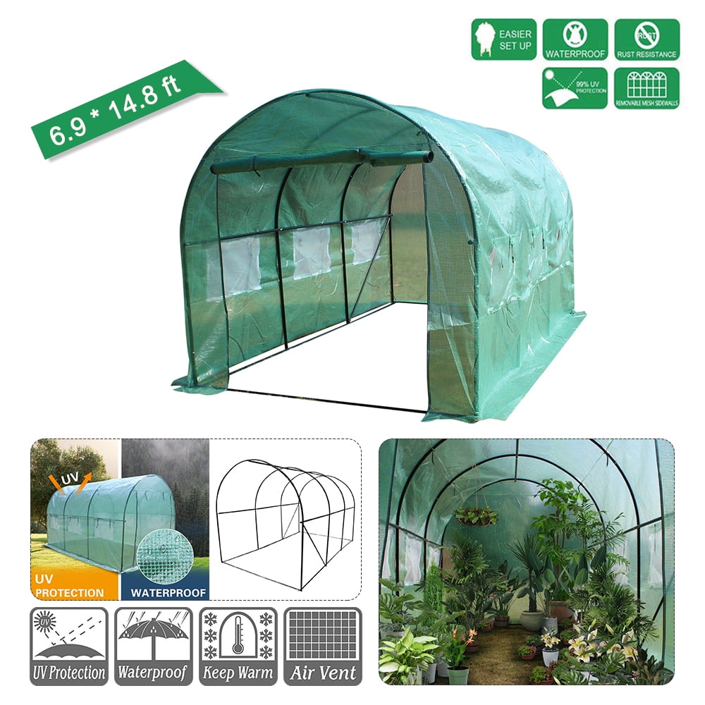 15′x7′x7′ Portable Walk-in Greenhouse for Outdoor, Indoor Outdoor Plant ...